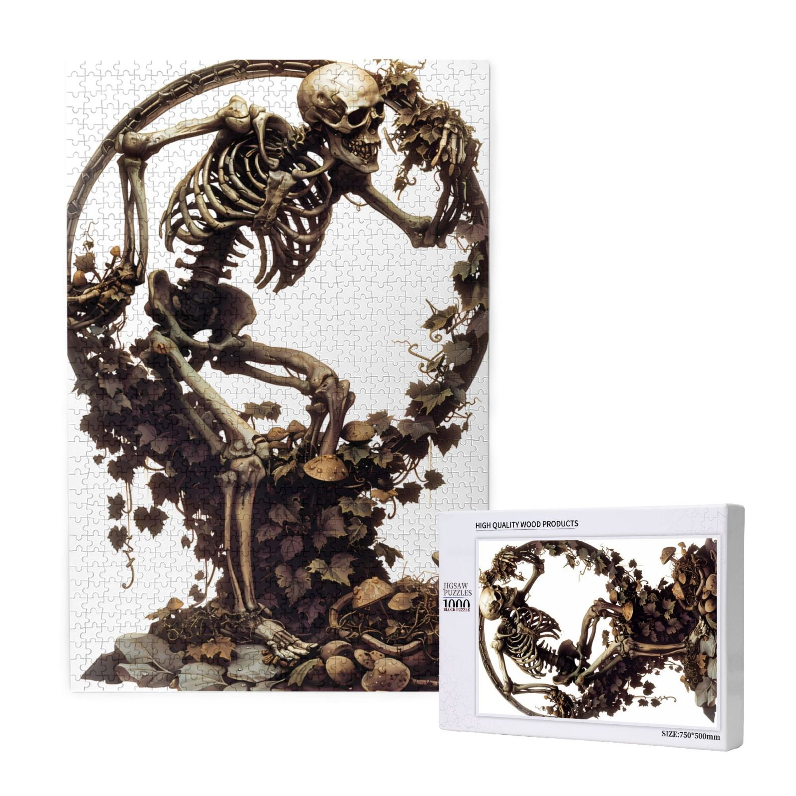 Naloa Skeleton Dance with Mushrooms Custom Puzzles Personalized Puzzle ...
