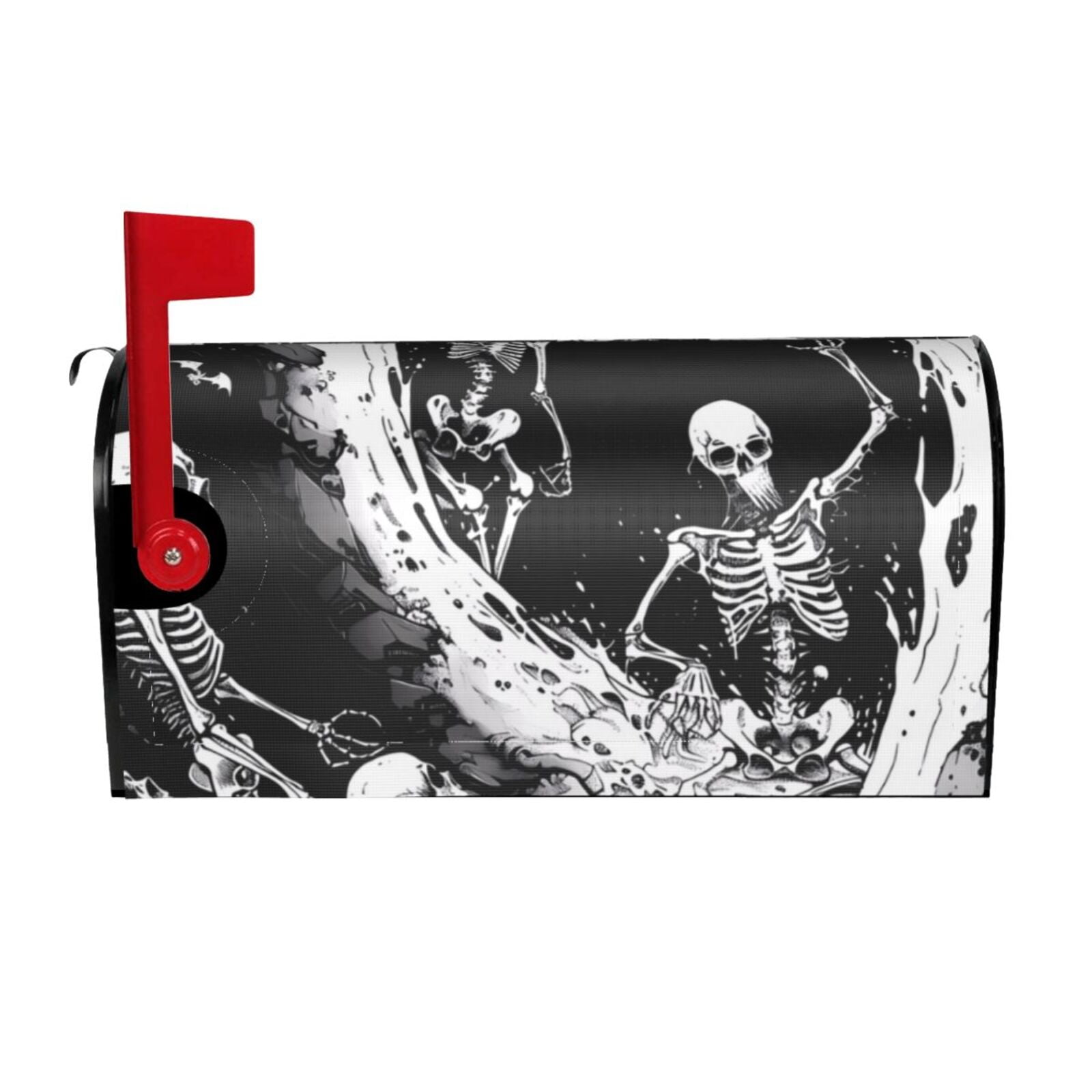 Naloa Skeleton Wave Artwork Mailbox Covers Magnetic Post Box Cover Post ...