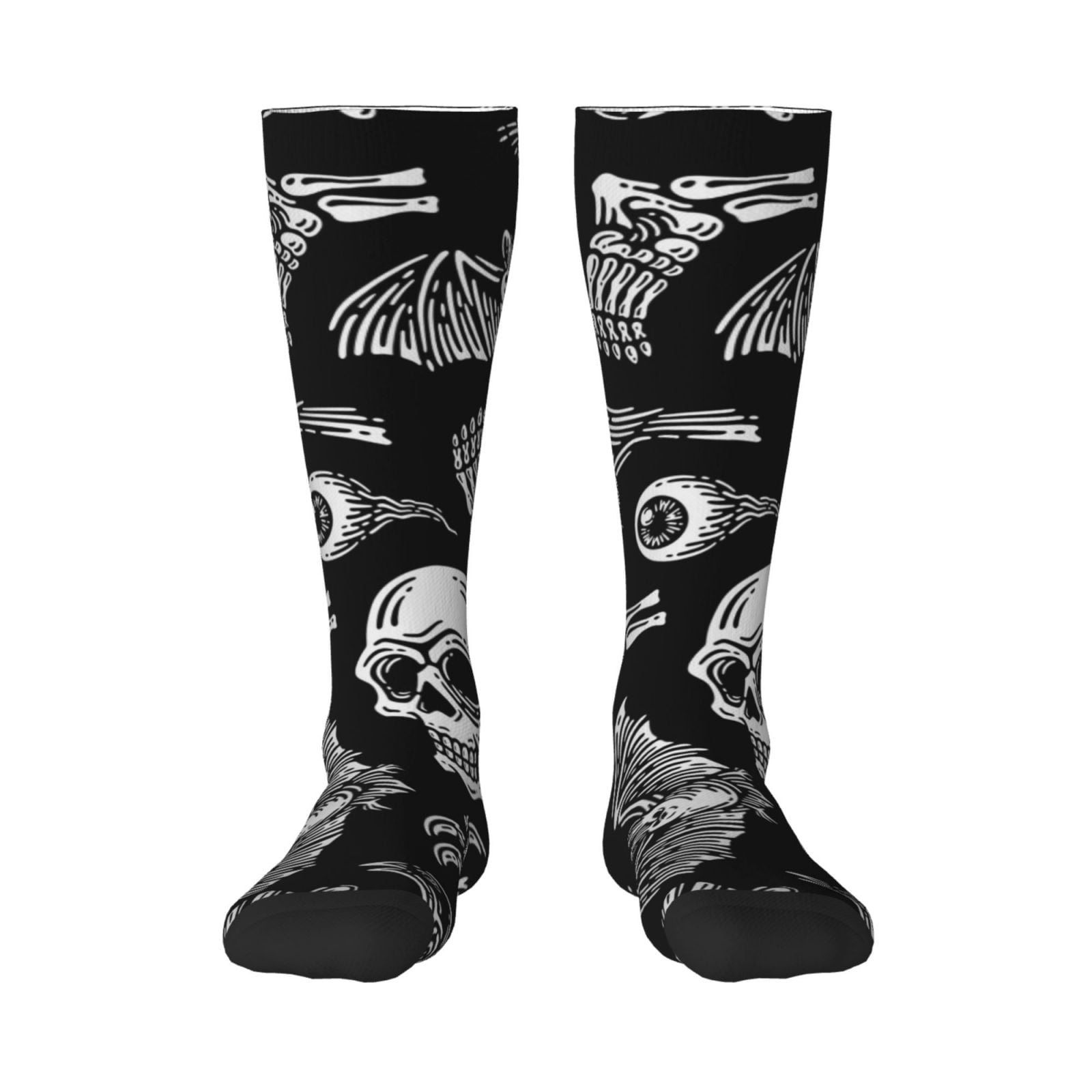 Naloa Skull bird bat spider Thigh High Socks Extra Long Stretchy Sock ...