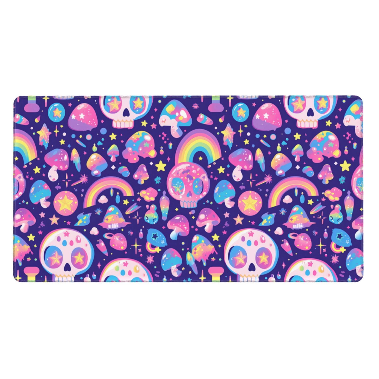 Naloa Skull mushroom rainbow Gaming Mouse Pad Large Mouse Mat Long ...