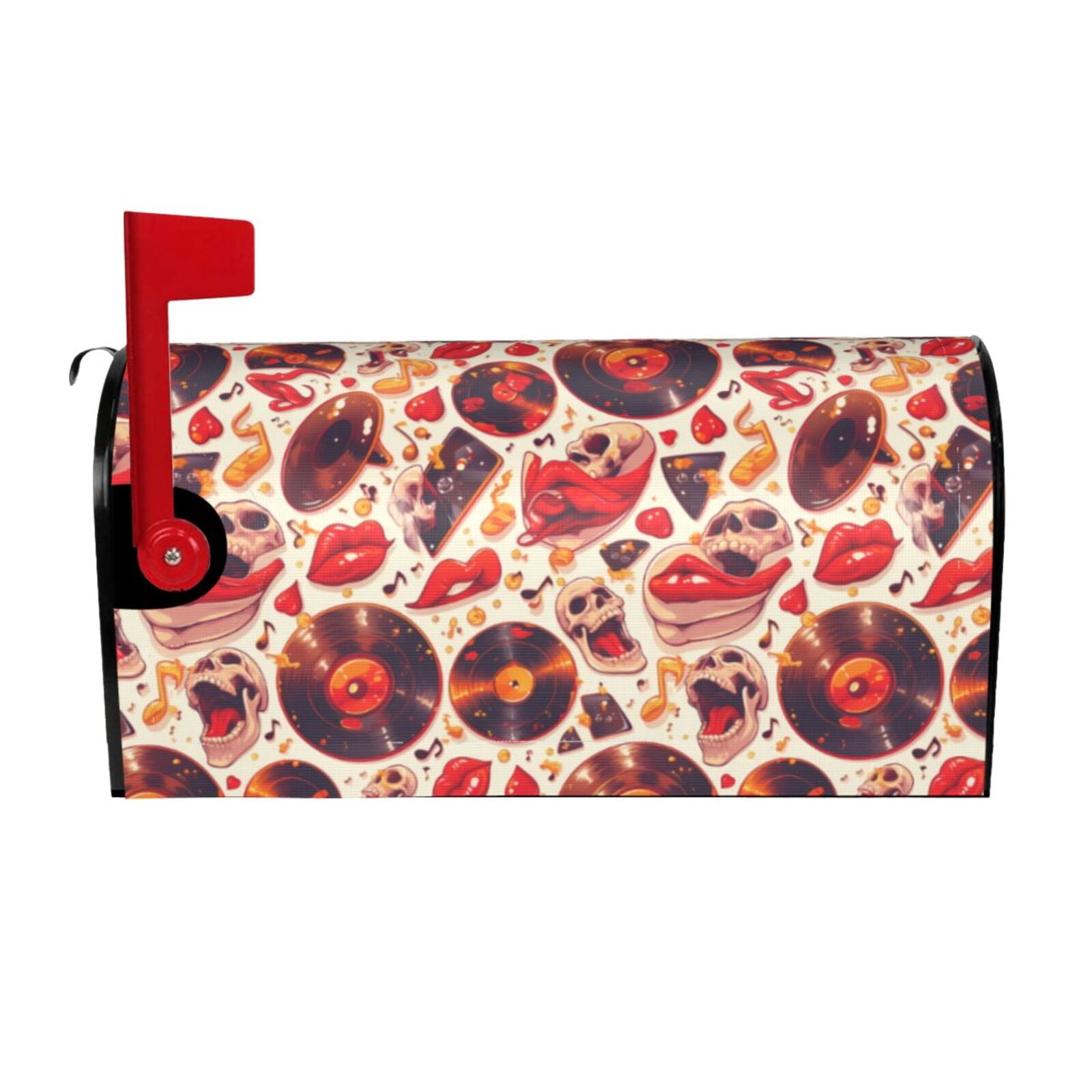 Naloa Skull rock record music heart Mailbox Covers Magnetic Post Box ...