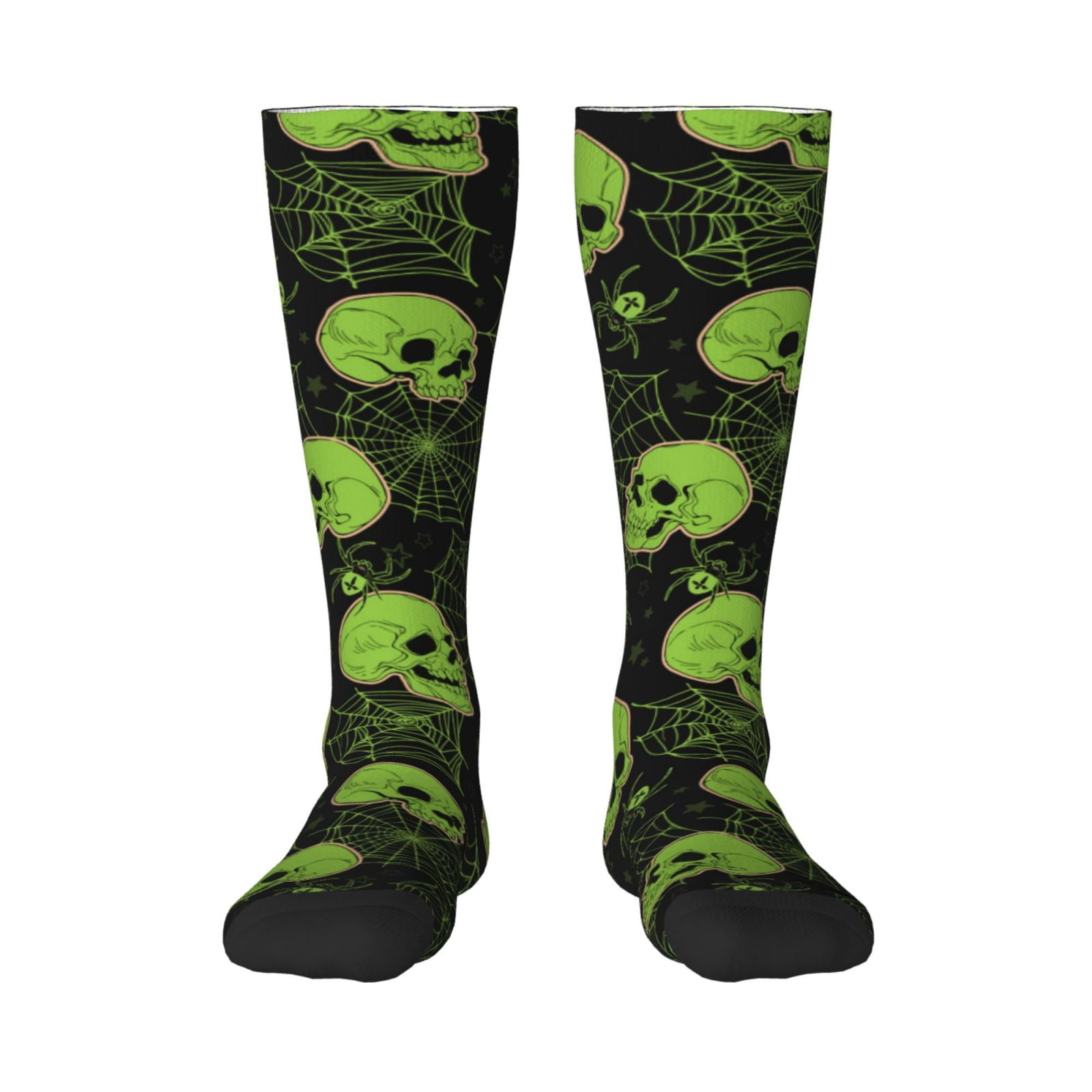 Naloa Skulls And Cobwebs Thigh High Socks Extra Long Stretchy Sock ...