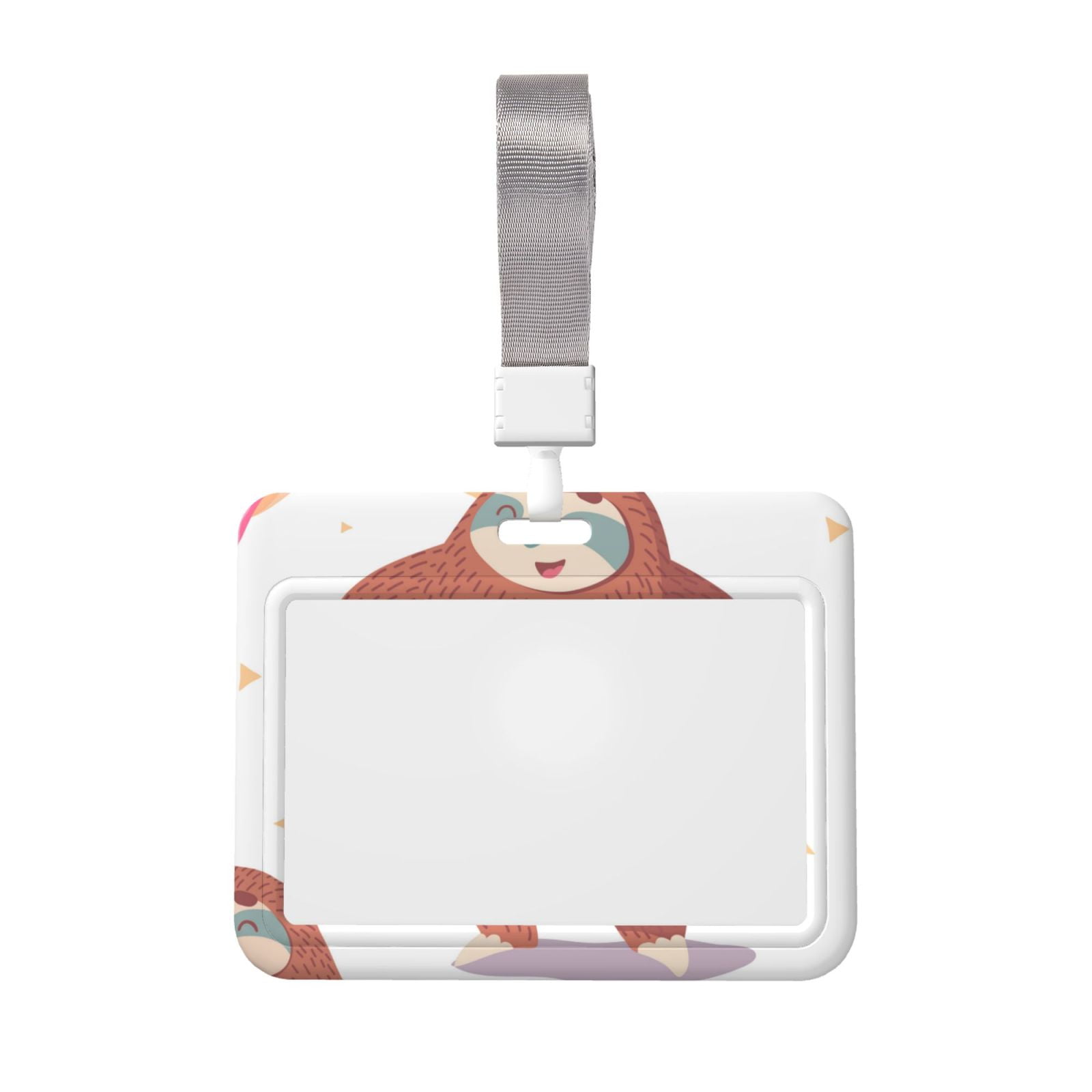Naloa Sloth with Donuts1 Card Badge Holder Work Badge Sleeve for Office ...