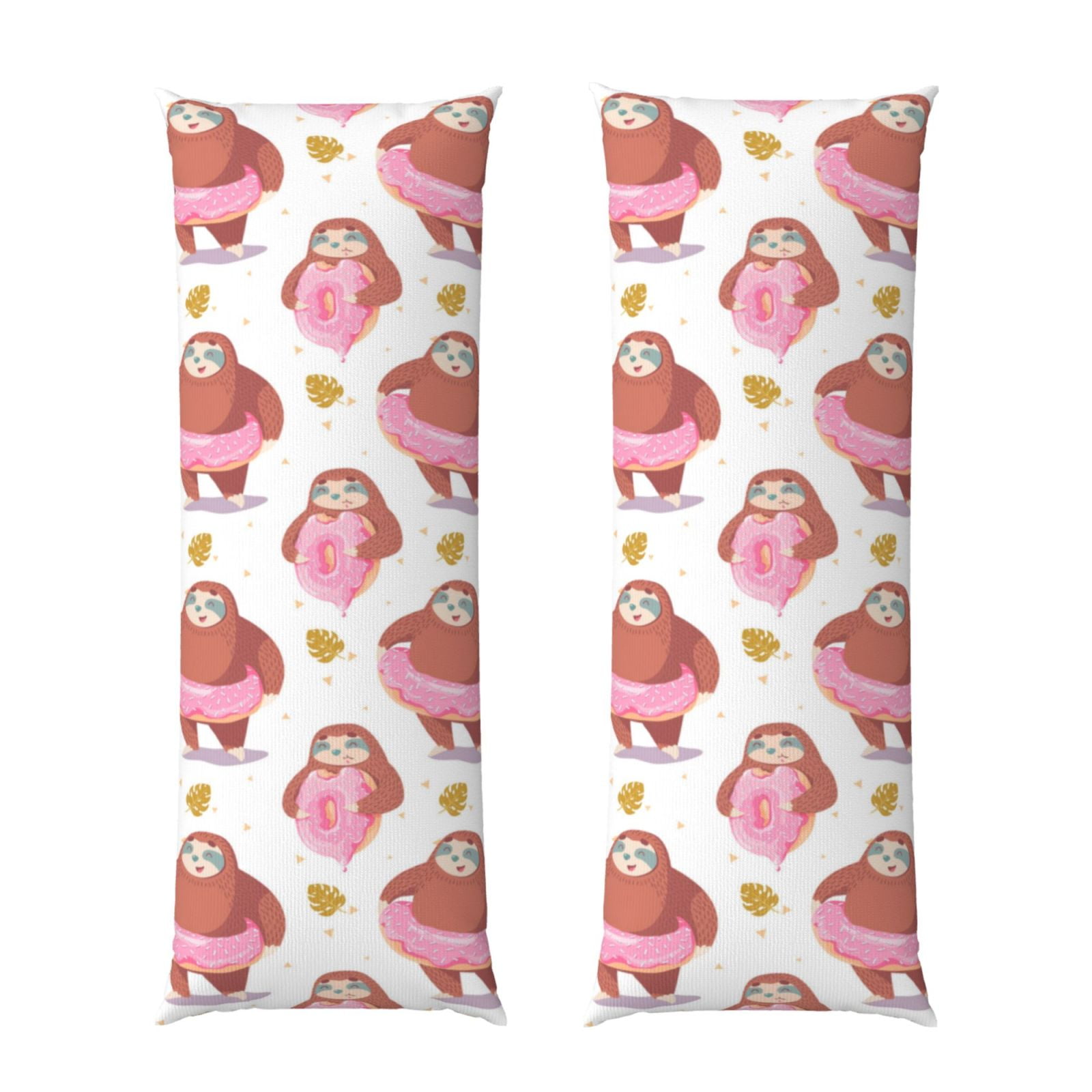 Naloa Sloth with Donuts1 Super Soft 20x60 Body Pillow Case,Long Side ...