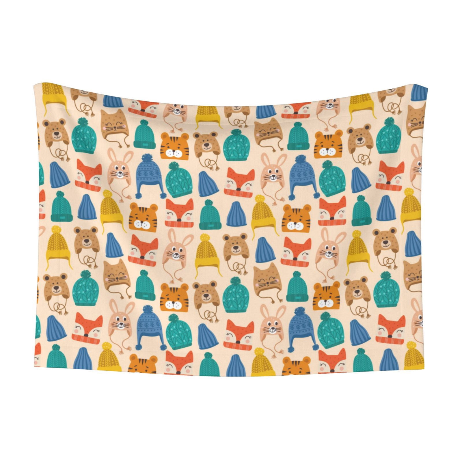 Naloa Small Animals with Knit Hat Pattern Dog Blanket, 3 Sizes Cat ...