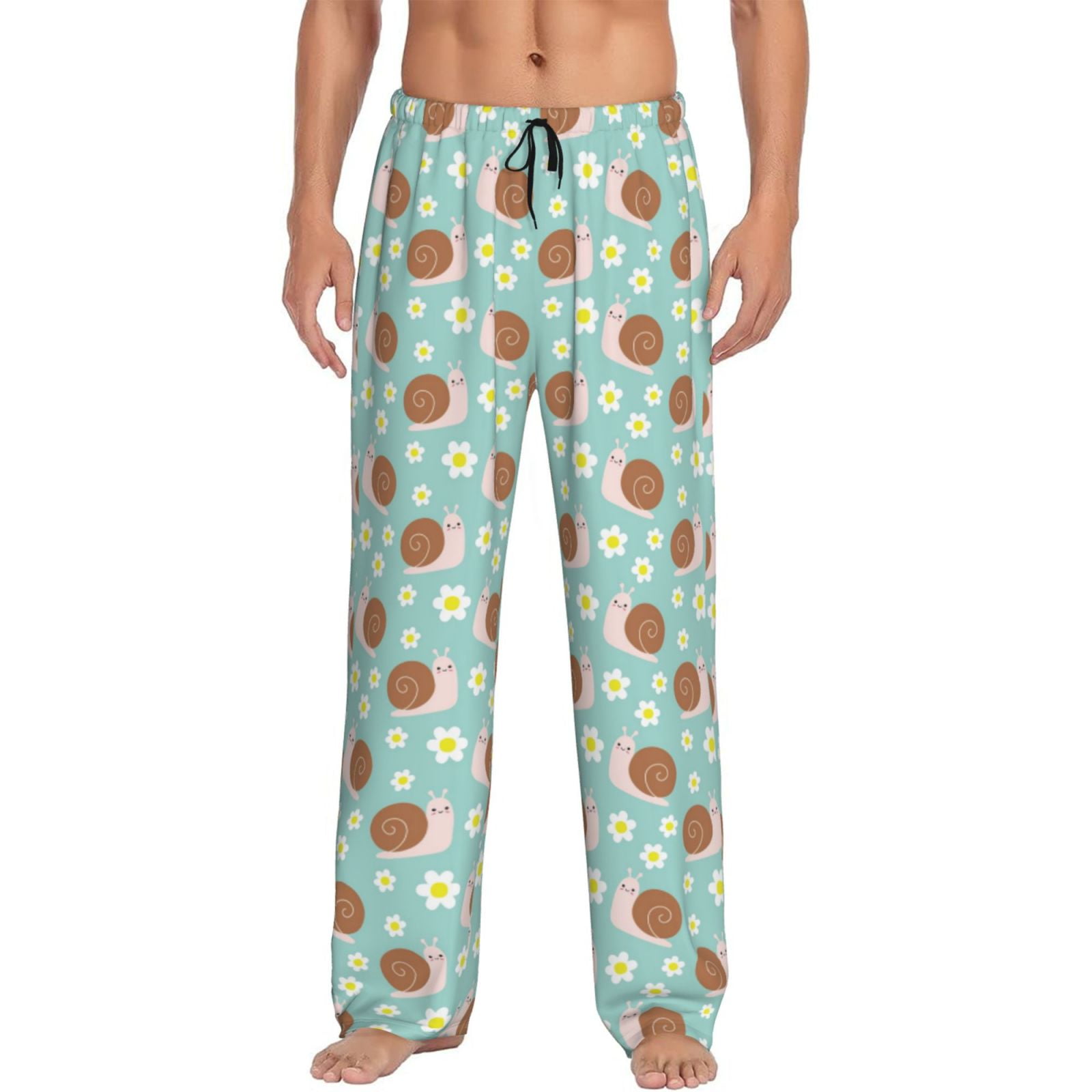 Naloa Snail And Flower Pajama Pants Men, PJ Bottoms, Sleep & Lounge ...