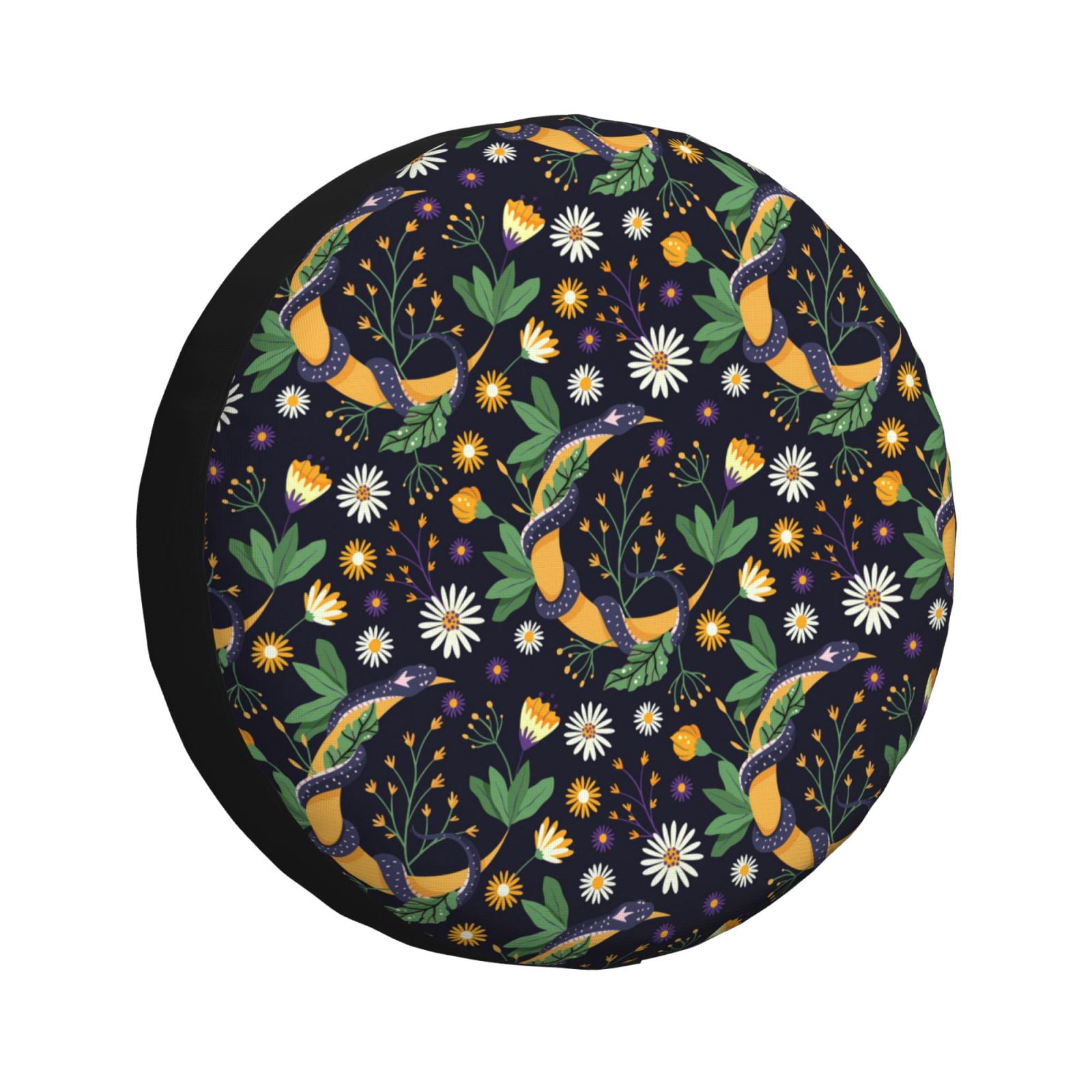 Naloa Snake And Flower PVC Leather Spare Tire Wheel Cover for Car Truck ...