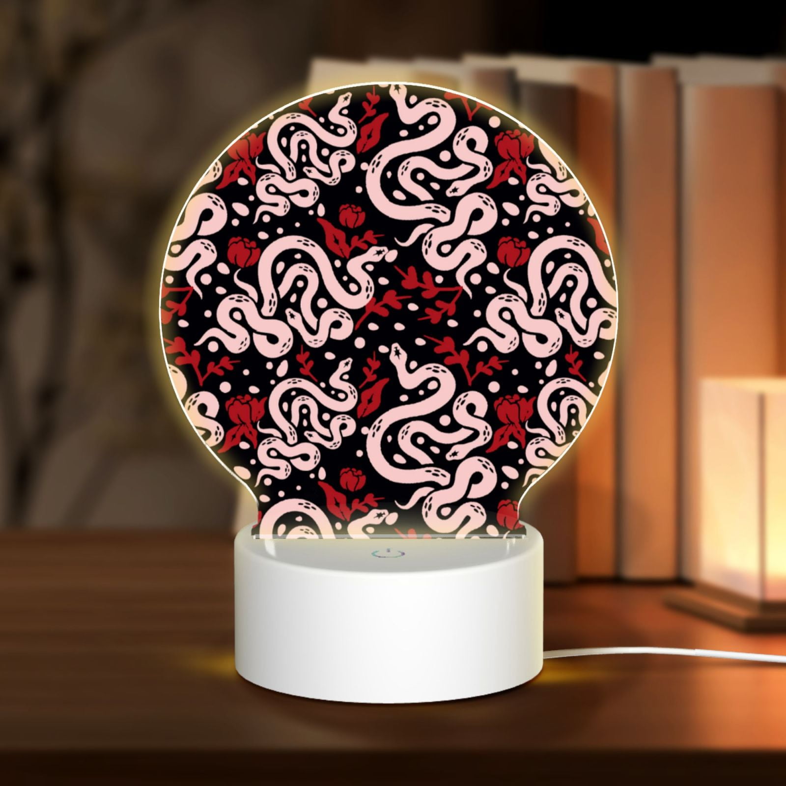 Naloa Snake And Rose Acrylic LED Night Light Custom LED Lights ...