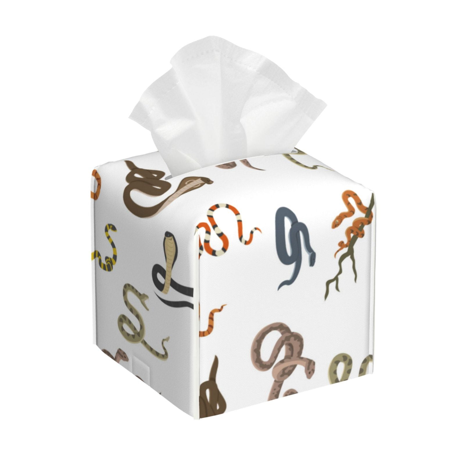 Naloa Snake Tissue Box CoverLeather Tissue Holder Square Facial Tissue ...