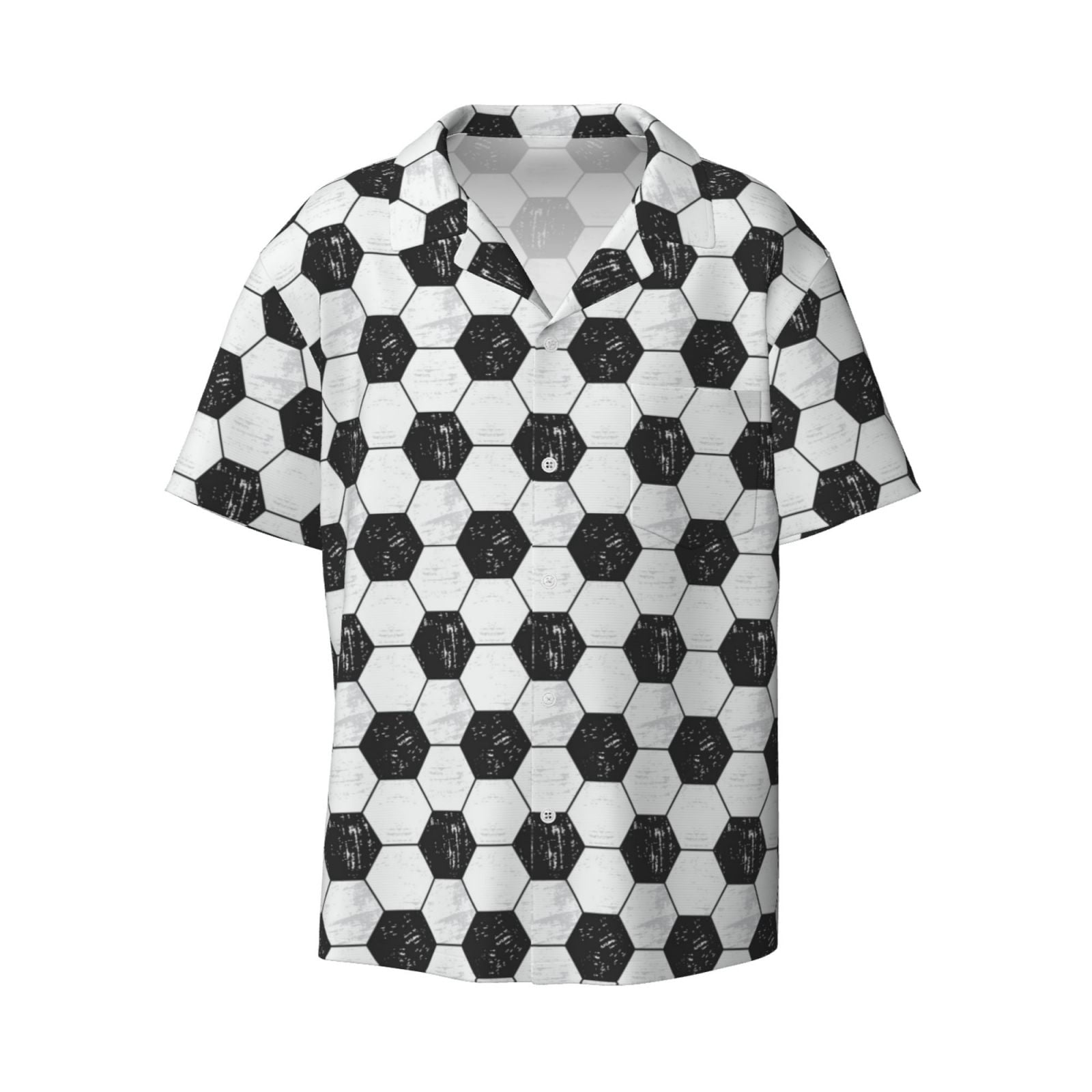 Naloa Soccer Men's Loose Fit Cuban Collar Short-Sleeve Shirt with ...