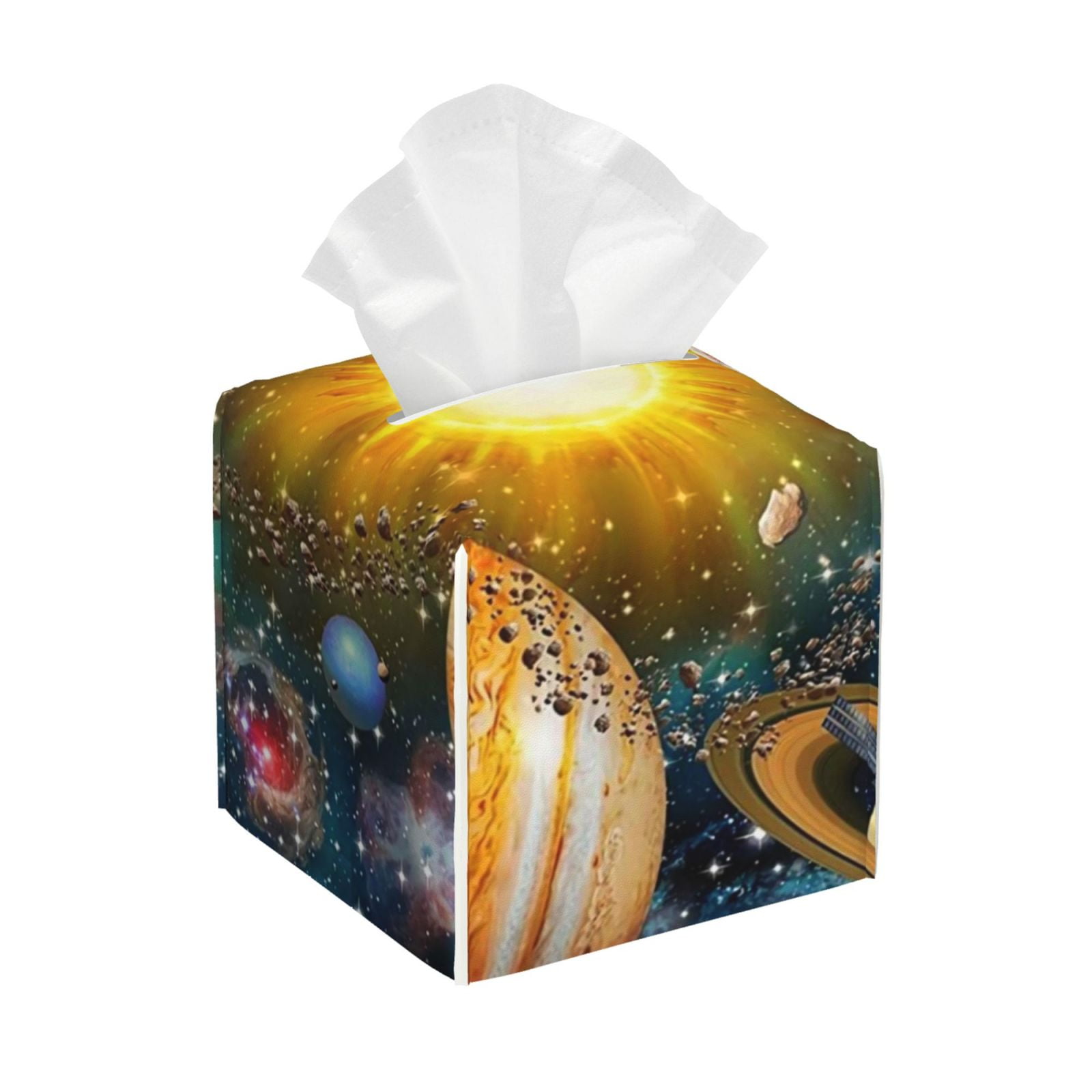 Naloa Space Planet Tissue Box CoverLeather Tissue Holder Square Facial ...