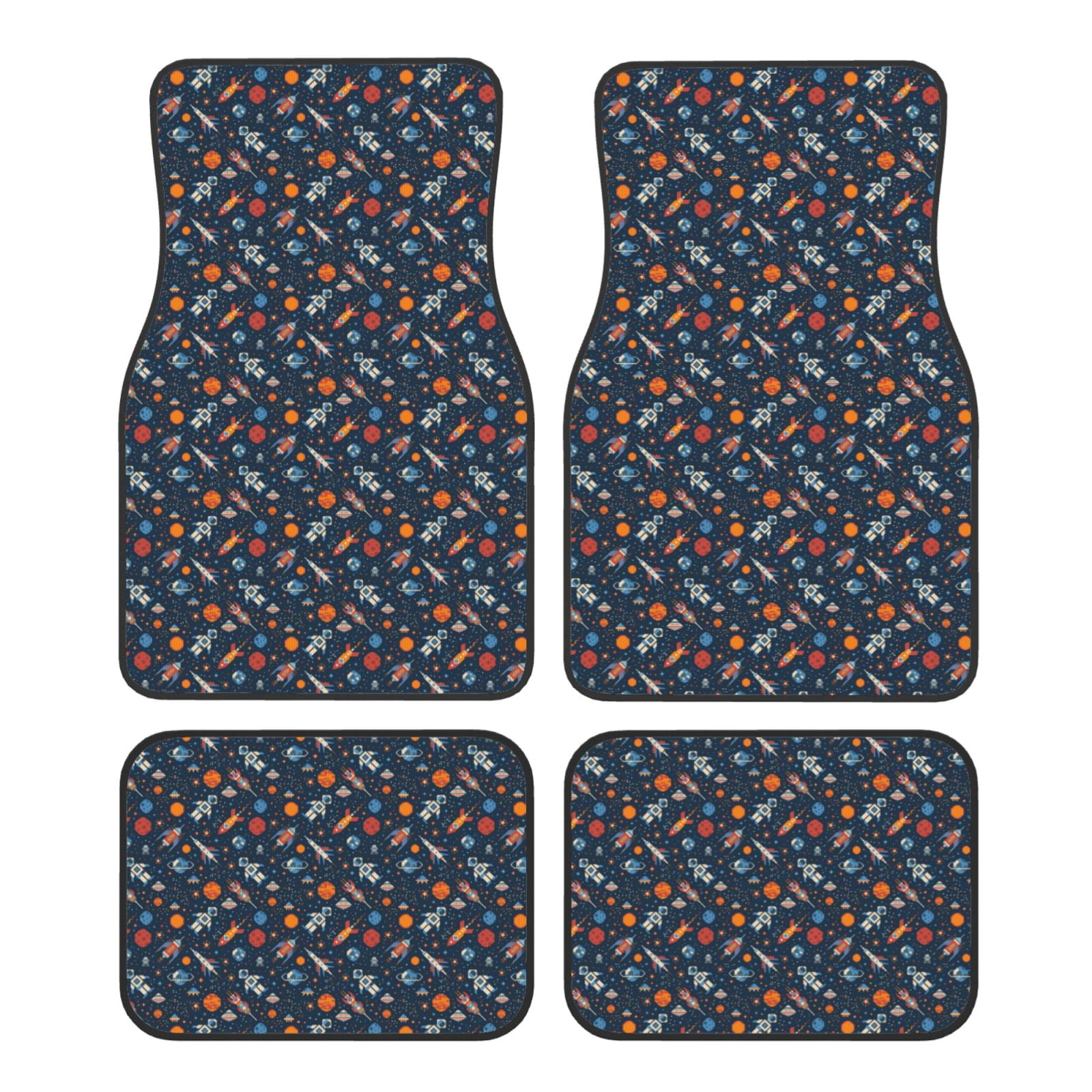 Naloa Spaceships And Stars In Outer Space Car Foot Mat Set of 4 Pieces ...
