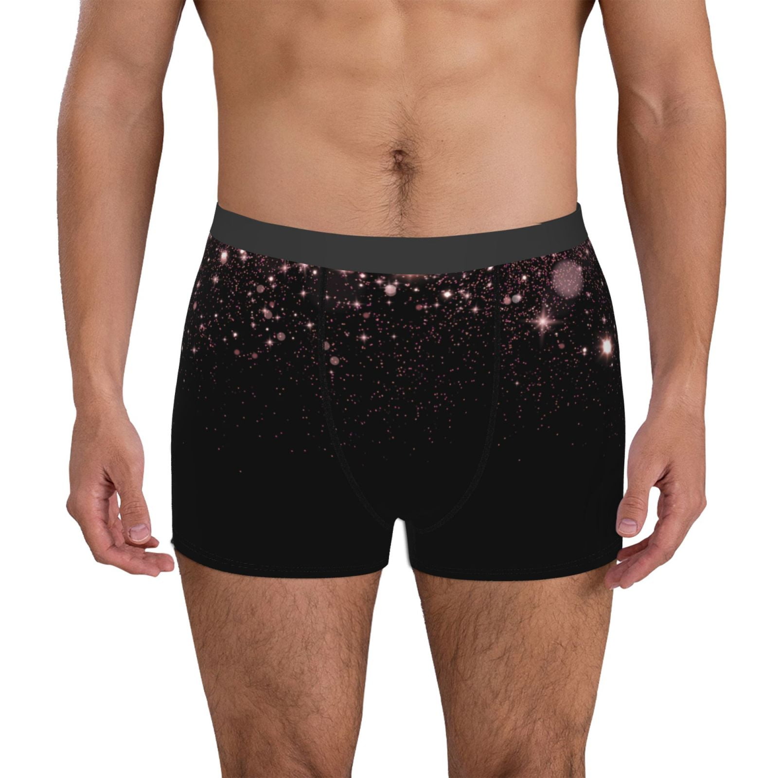 Naloa Sparkling Pink Night Sky Mens Underwear - Boxers for Men, Mens ...