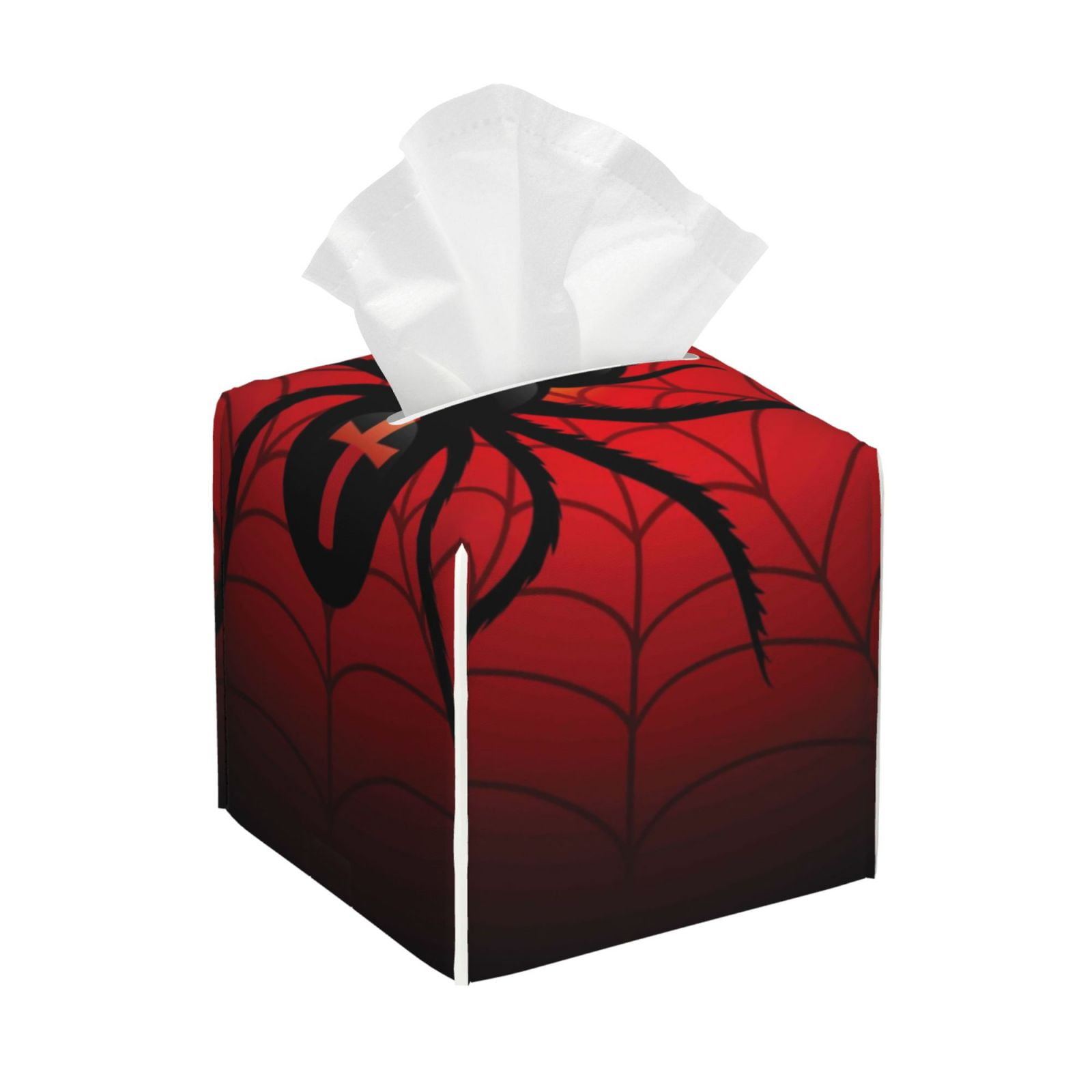 Naloa Spider on the Web Tissue Box CoverLeather Tissue Holder Square ...