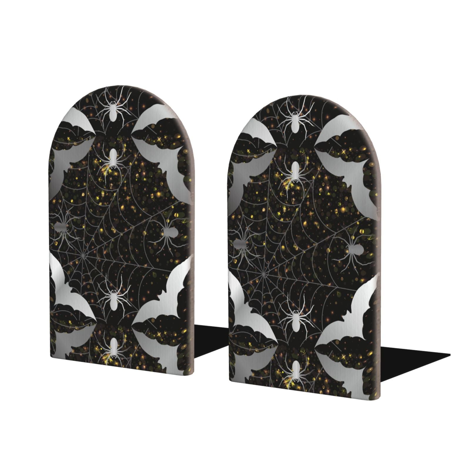 Naloa Spiderweb Bats And A Spider Wood Non-Skid Bookend for Shelves ...