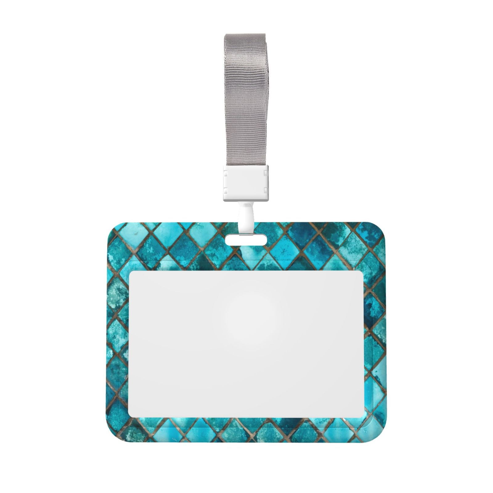 Naloa Square Glass Mosaic Card Badge Holder Work Badge Sleeve for ...