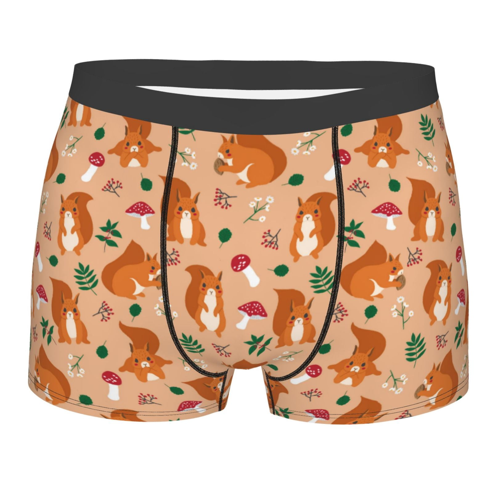 Naloa Squirrel And Mushroom Print Mens Underwear - Boxers for Men ...