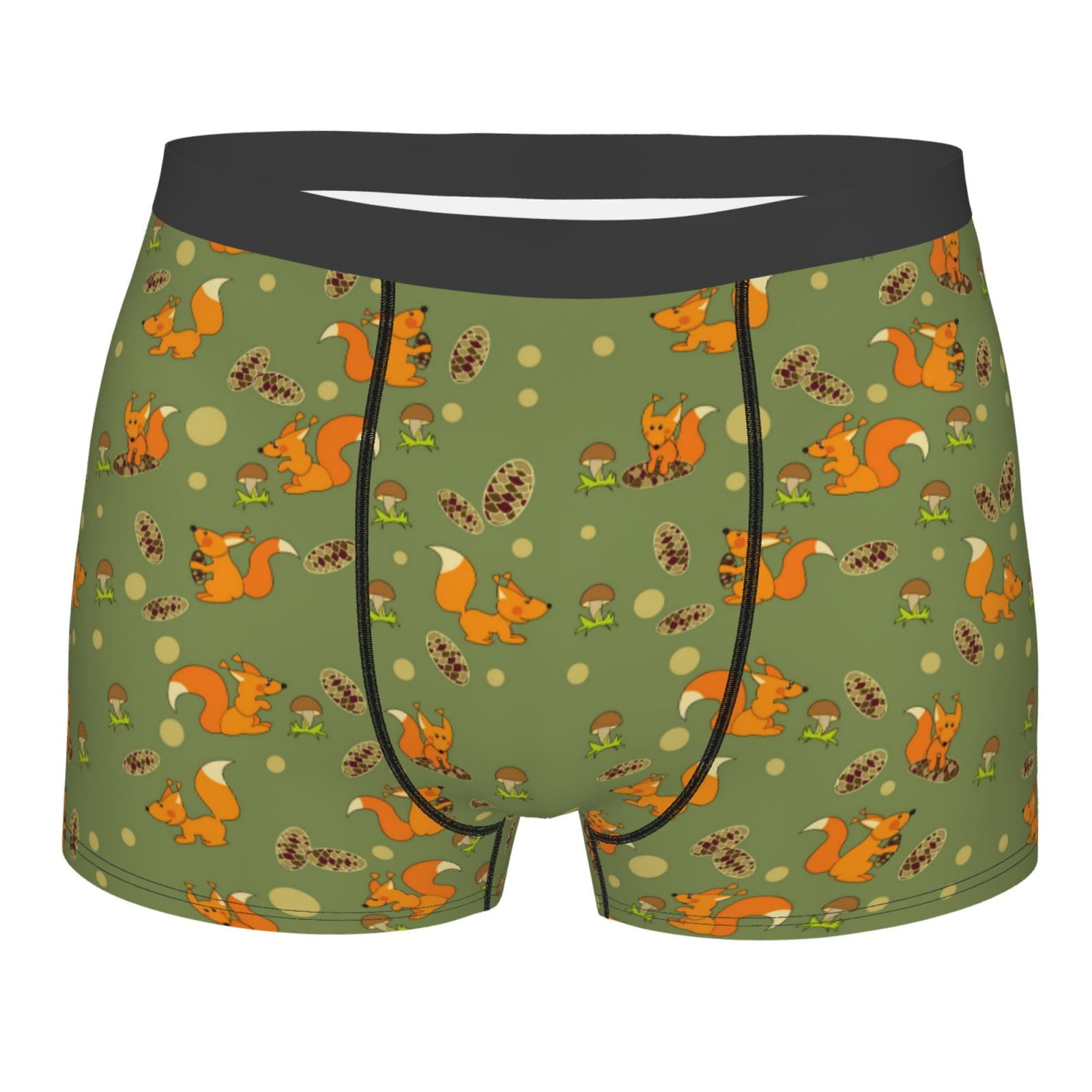 Naloa Squirrel And Nuts Print Mens Underwear - Boxers for Men, Classic ...