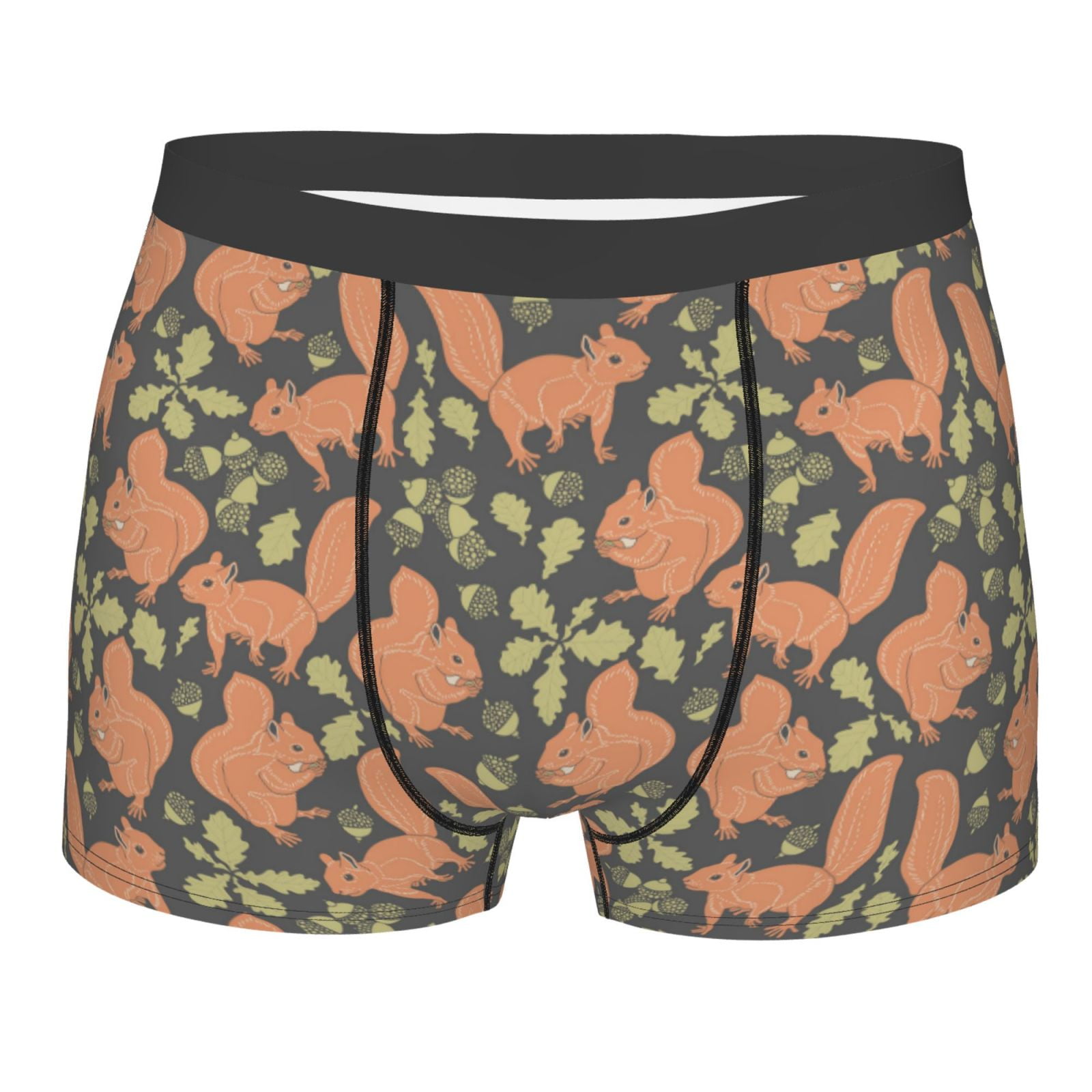 Naloa Squirrel And Nuts Print Mens Underwear - Boxers for Men, Classic ...
