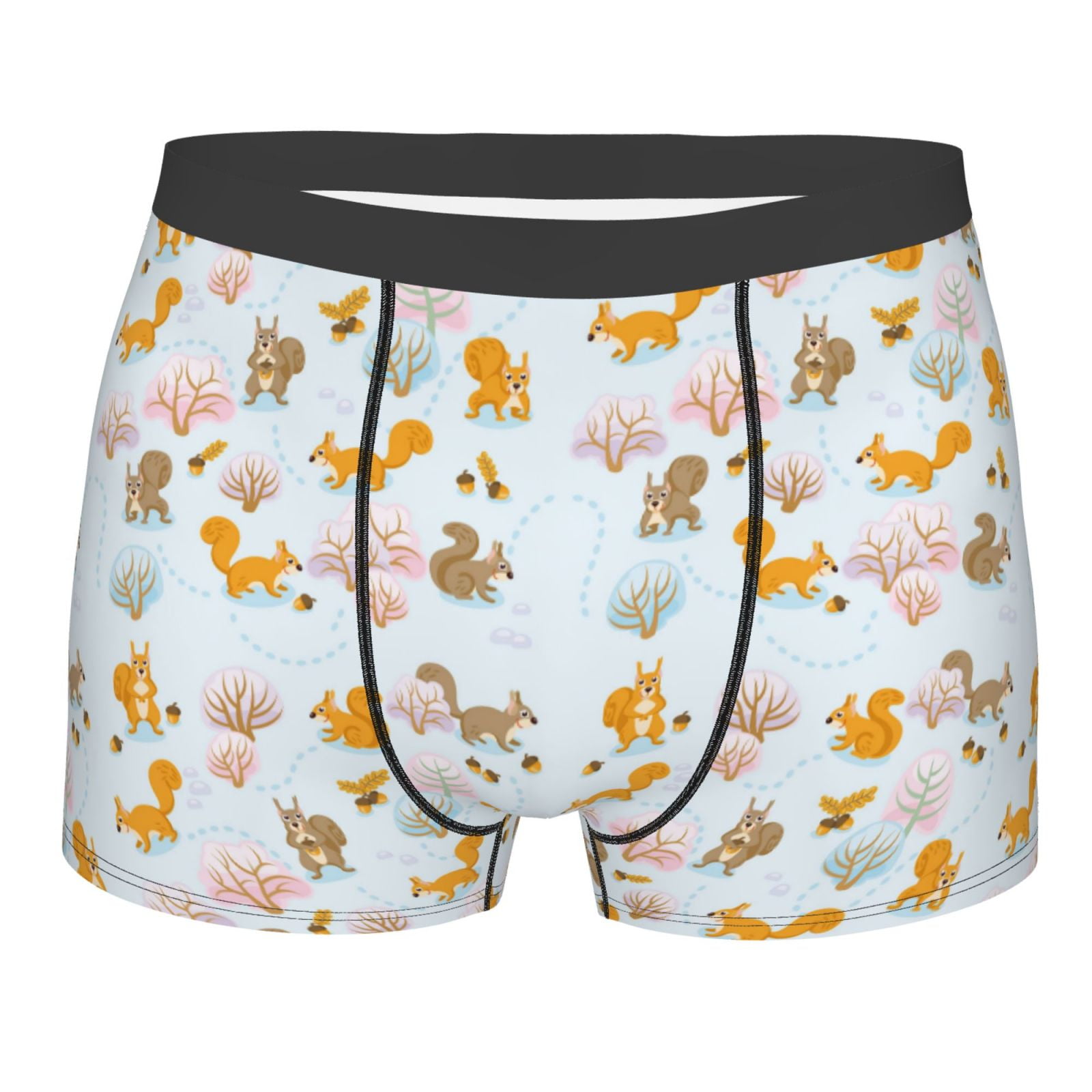 Naloa Squirrel In The Forest Print Mens Underwear - Boxers for Men ...