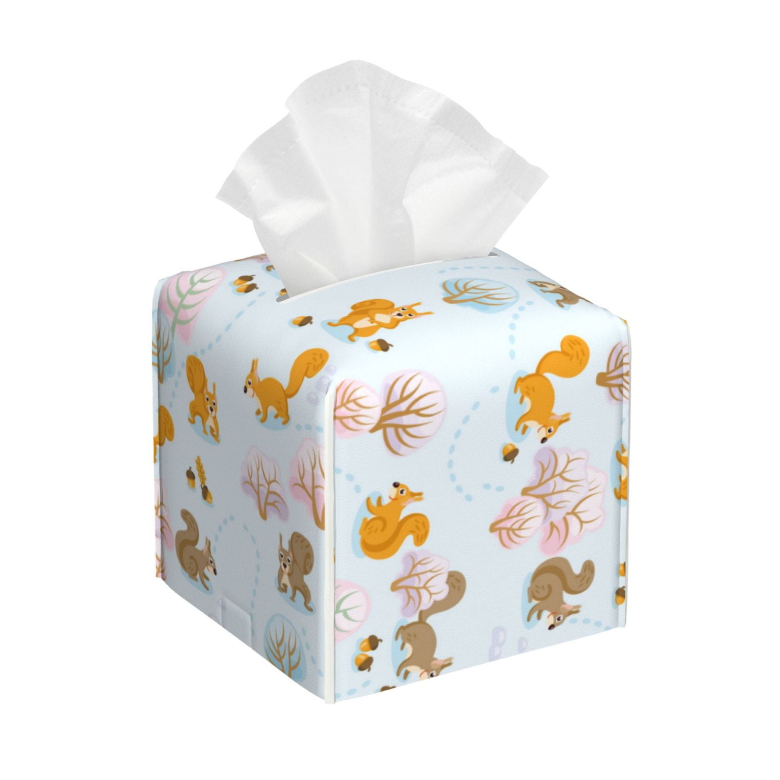 Naloa Squirrel In The Forest Tissue Box CoverLeather Tissue Holder ...