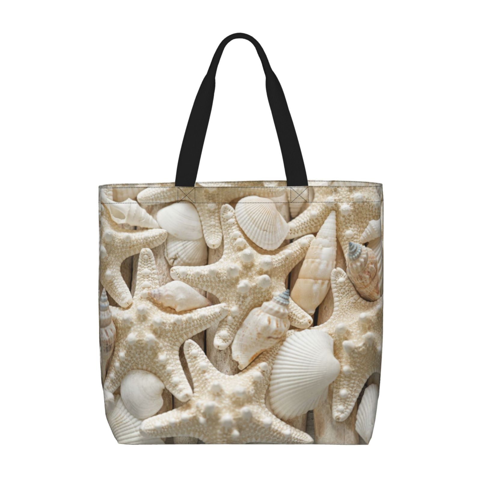 Naloa Starfish and Sea Shells Tote Bag for Women, Foldable Tote Bag ...