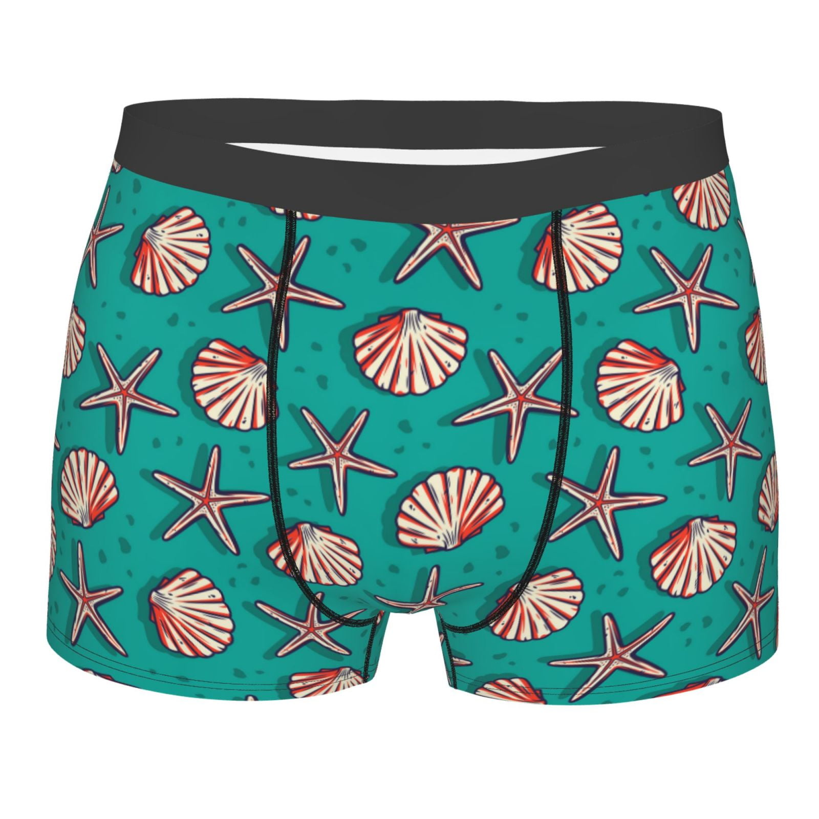 Naloa Starfish and Shell Print Mens Underwear - Boxers for Men, Classic ...