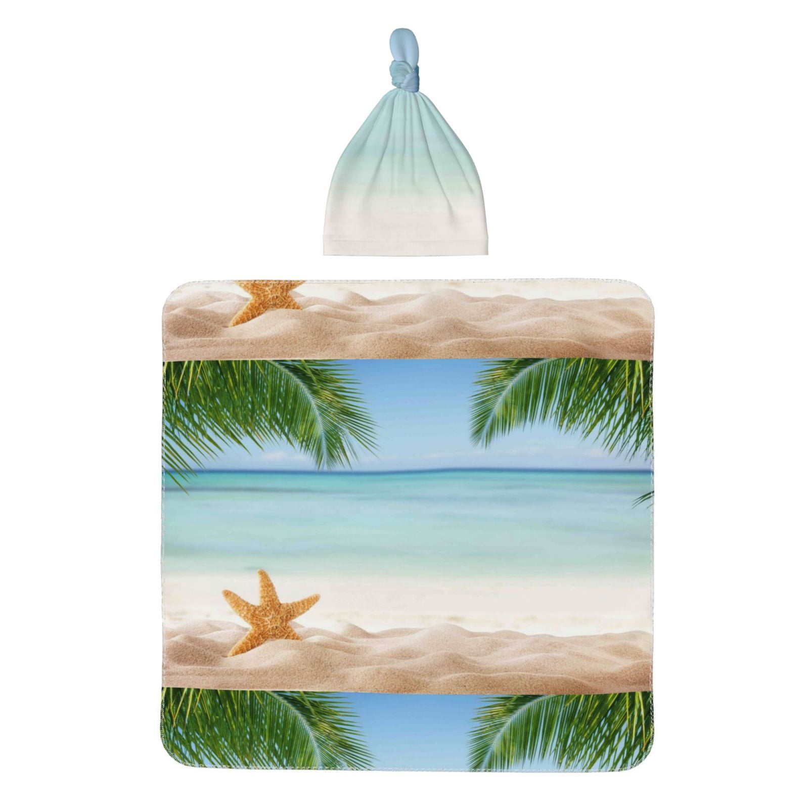 Naloa Starfish in Beach Baby Swaddle Blanket and Headband Set, Newborn ...