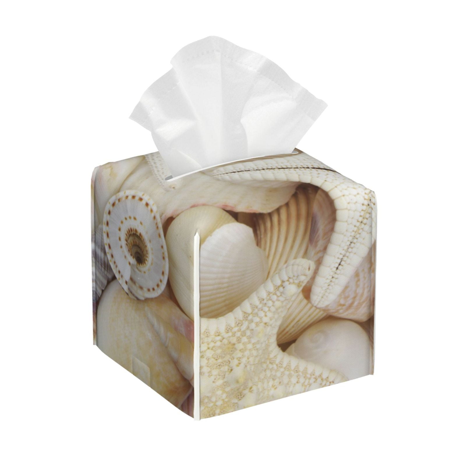 Naloa Starfishes On Seashells Tissue Box Cover Leather Tissue Holder ...