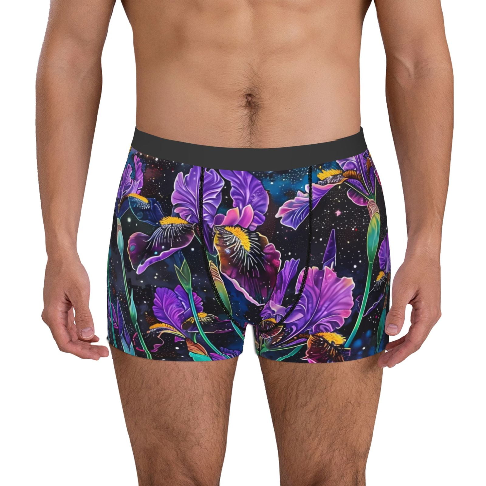 Naloa Starry Night Iris Field Mens Underwear - Boxers for Men, Mens Boxer Briefs, Classic Briefs ...