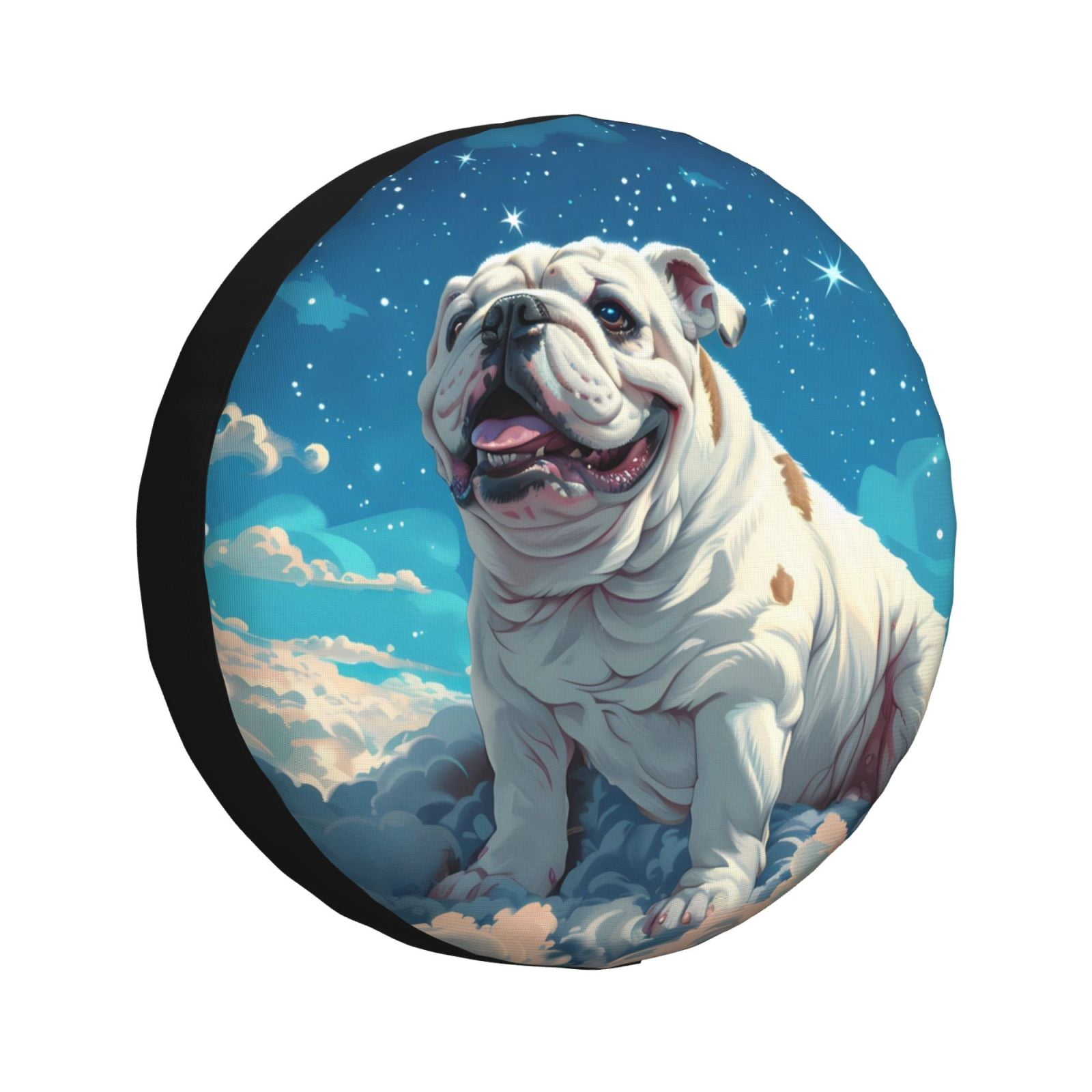 Naloa Starry Sky Cloud Bulldog PVC Leather Spare Tire Wheel Cover for ...