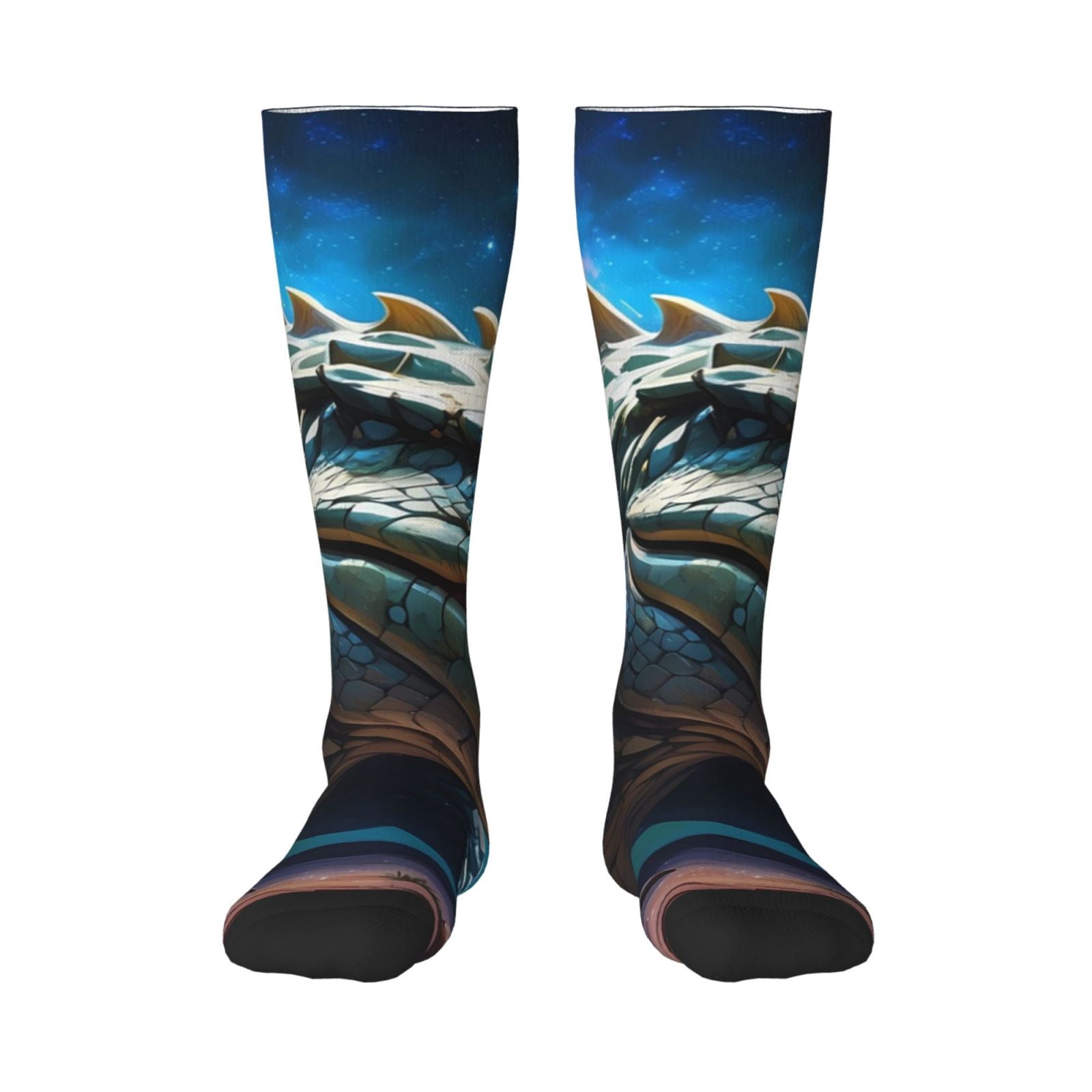 Naloa Starry Sky Colorful Crocodile A Thigh High Socks Extra Long ...