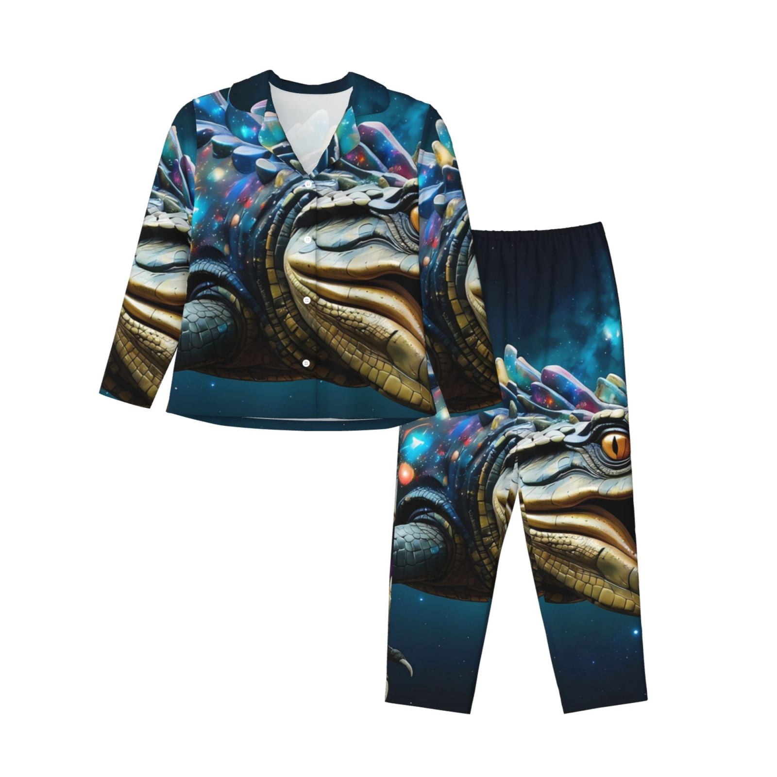 Naloa Starry Sky Colorful Crocodile Pajamas for Women Set, Womens ...