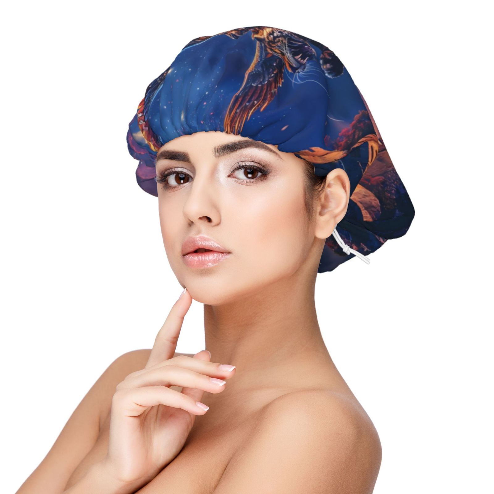 Naloa Starry Sky Flying Tiger Adjustable Hair Bonnet for Sleeping, Hair ...