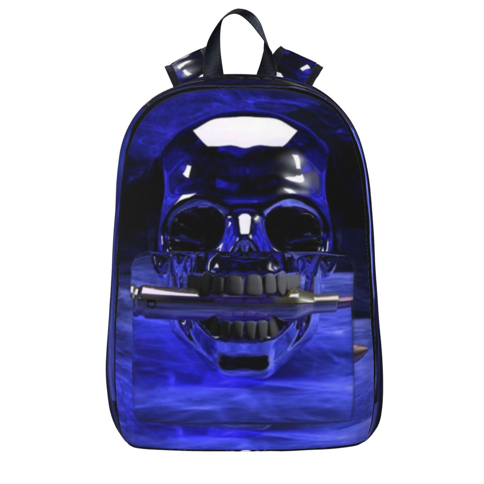 Naloa Steel Skull Print Laptop Backpack - Computer Bag with 2 ...