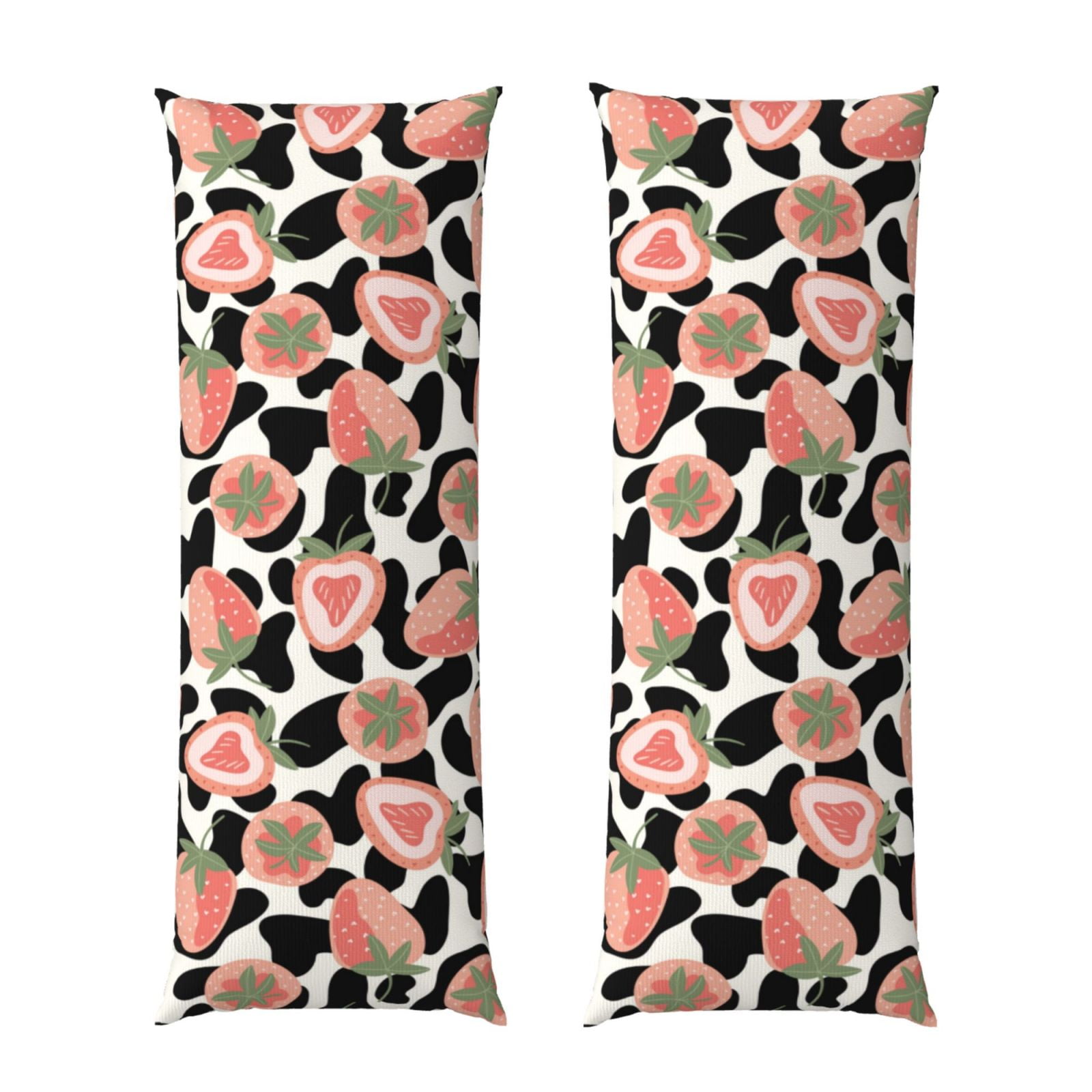 Naloa Strawberries And Cow Skin Super Soft 20x60 Body Pillow Case,Long ...
