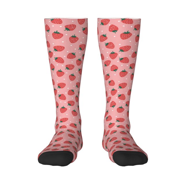 Naloa Strawberries Thigh High Socks Extra Long Stretchy Sock Women Over ...