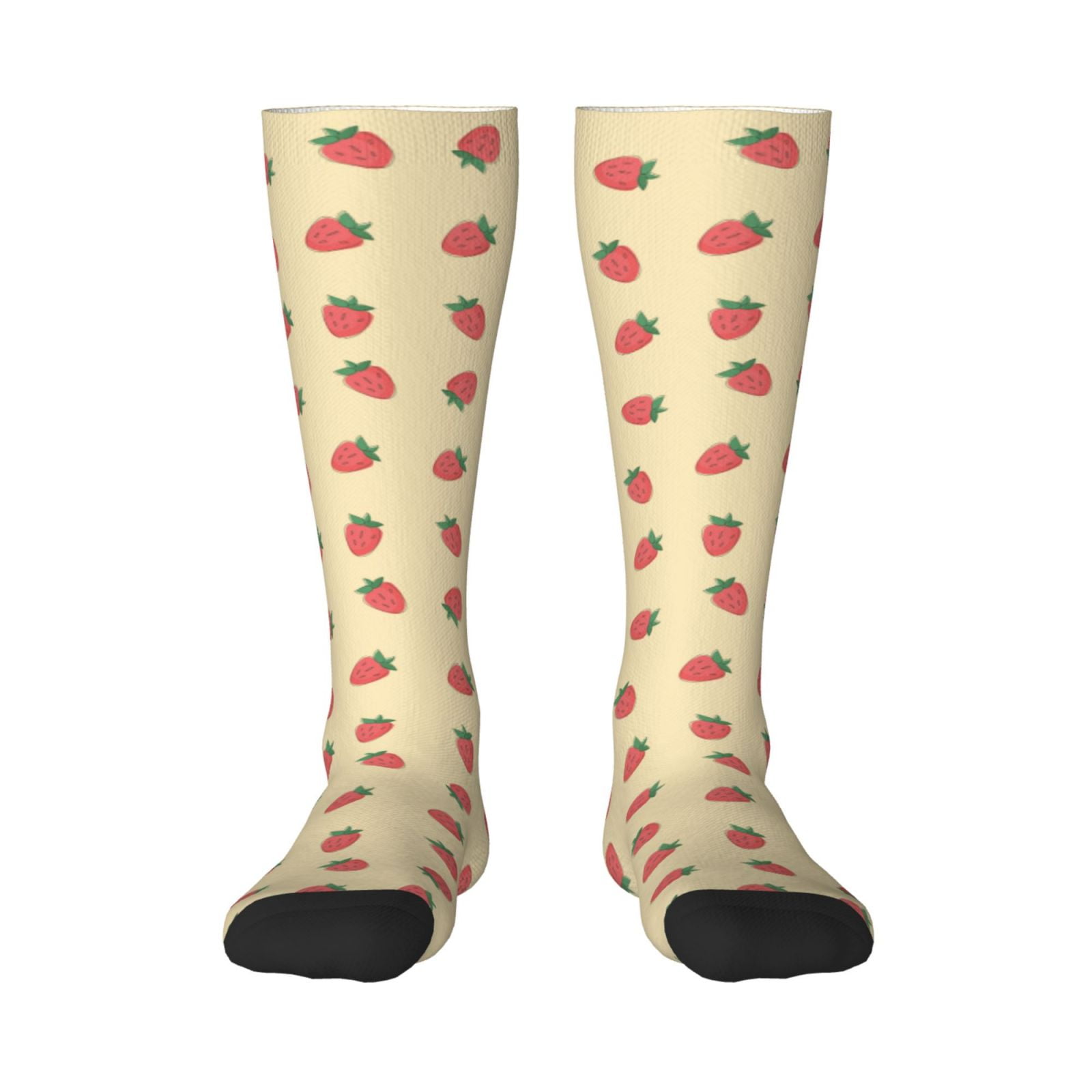 Naloa Strawberries Thigh High Socks Extra Long Stretchy Sock Women Over ...