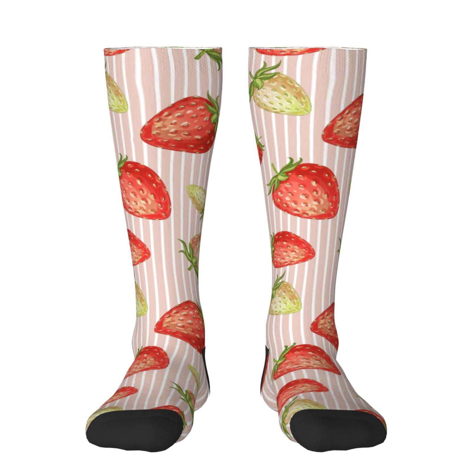Naloa Strawberries Thigh High Socks Extra Long Stretchy Sock Women Over ...