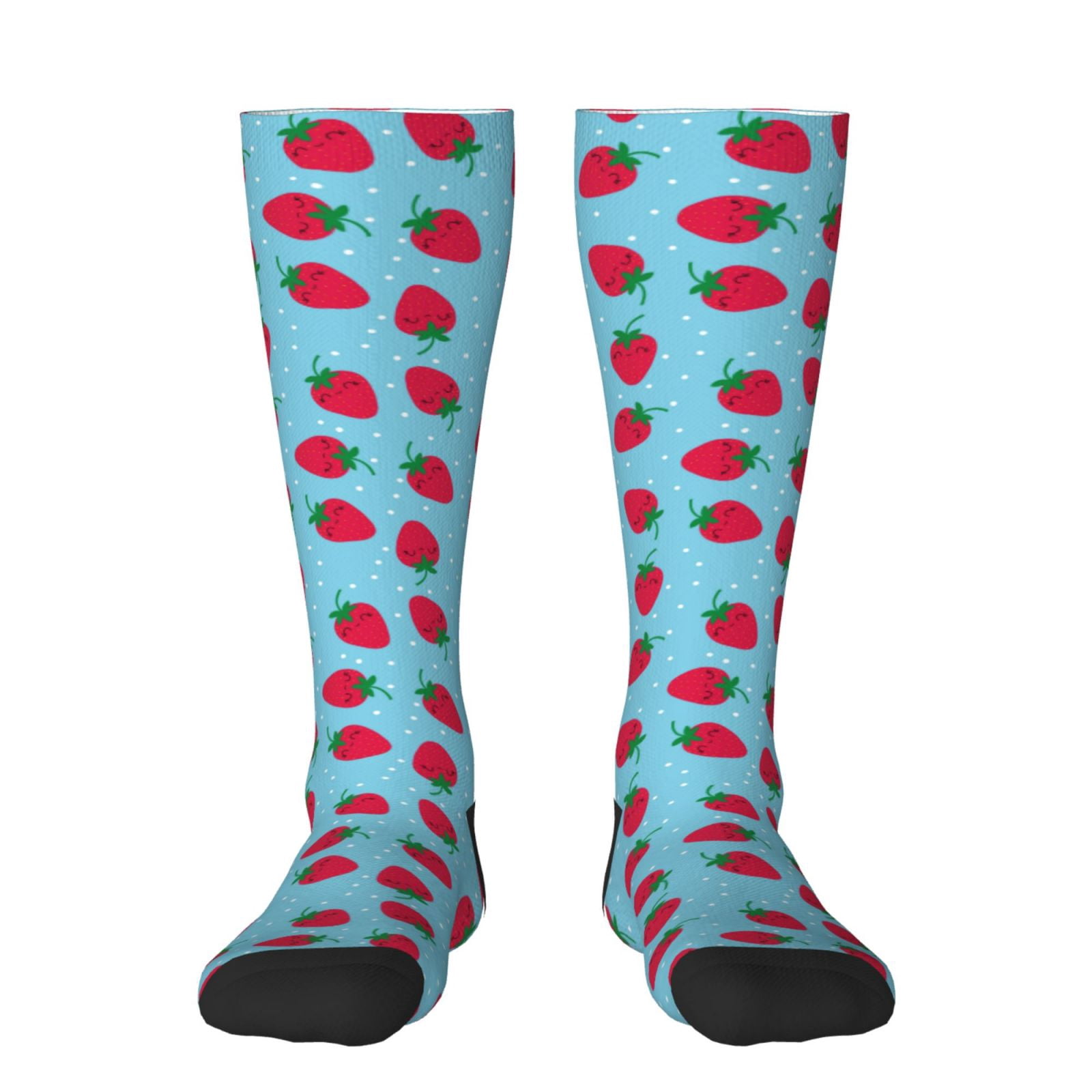 Naloa Strawberries Thigh High Socks Extra Long Stretchy Sock Women Over ...