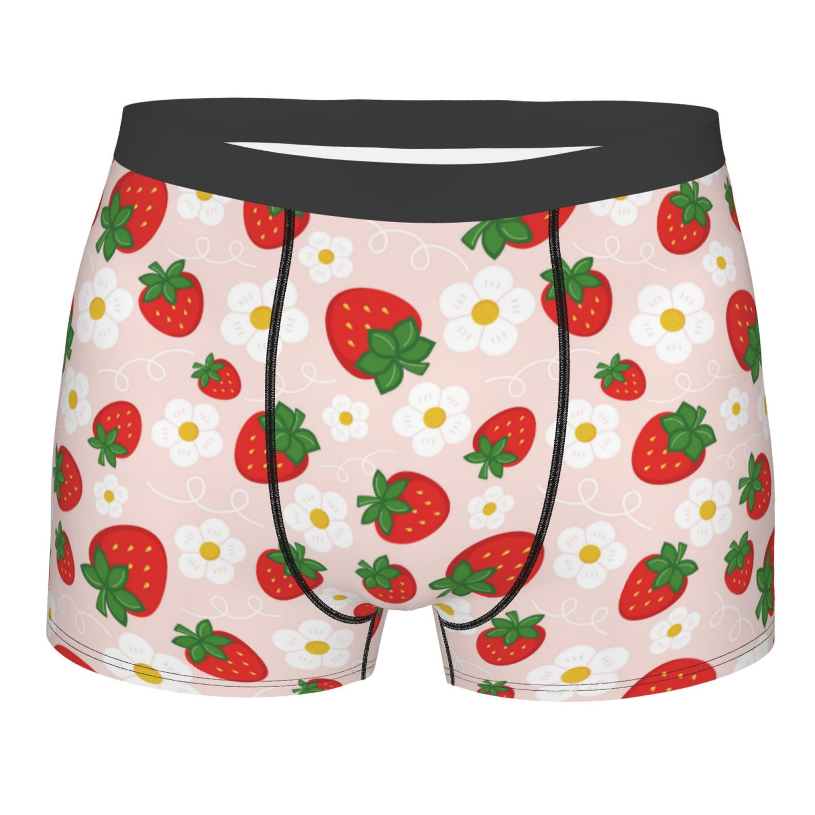 Naloa Strawberry Floral Print Mens Underwear - Boxers for Men, Classic ...