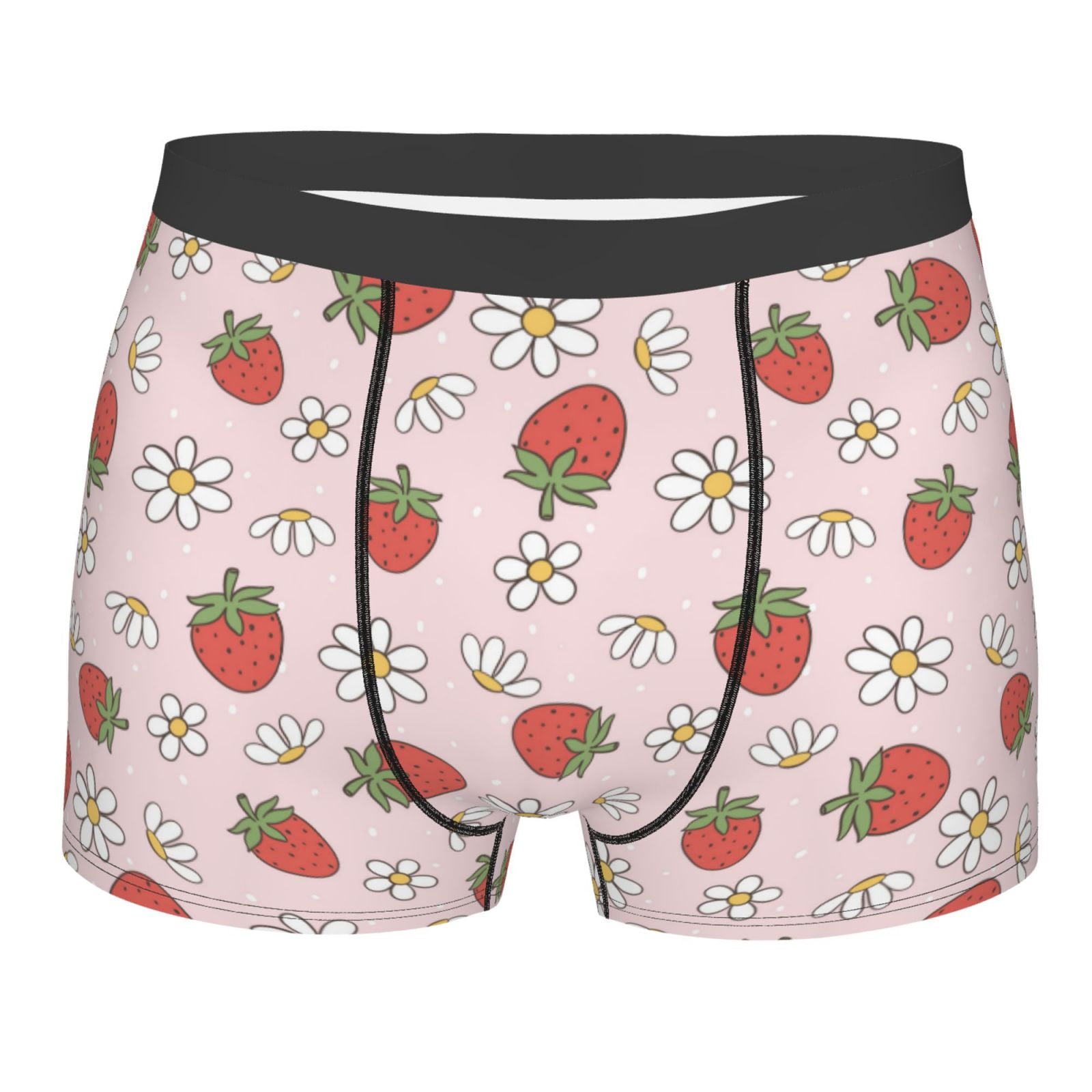 Naloa Strawberry Floral Print Mens Underwear - Boxers for Men, Classic ...