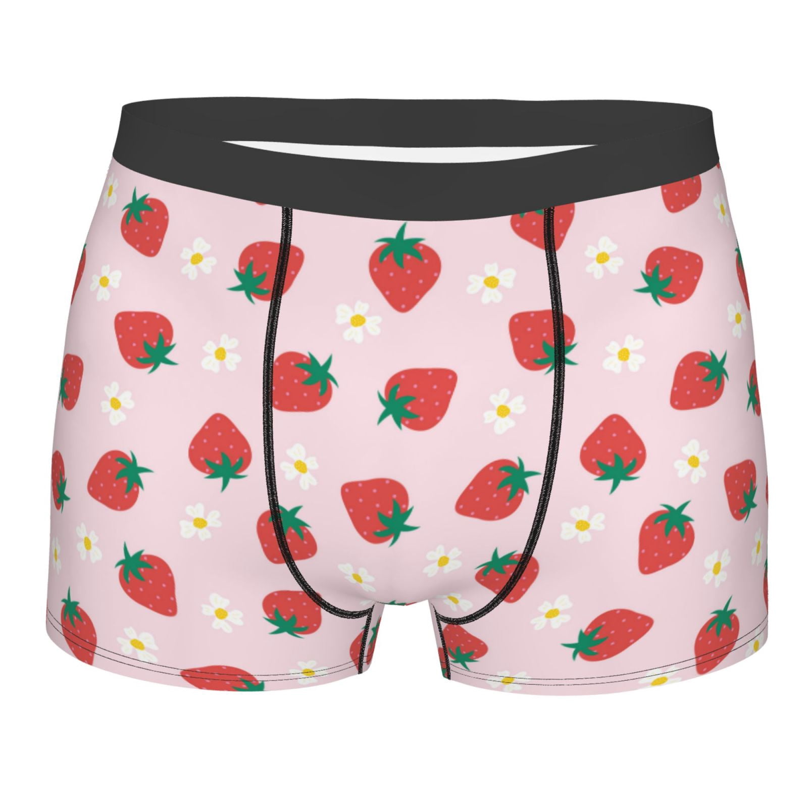 Naloa Strawberry Floral Print Mens Underwear - Boxers for Men, Classic ...