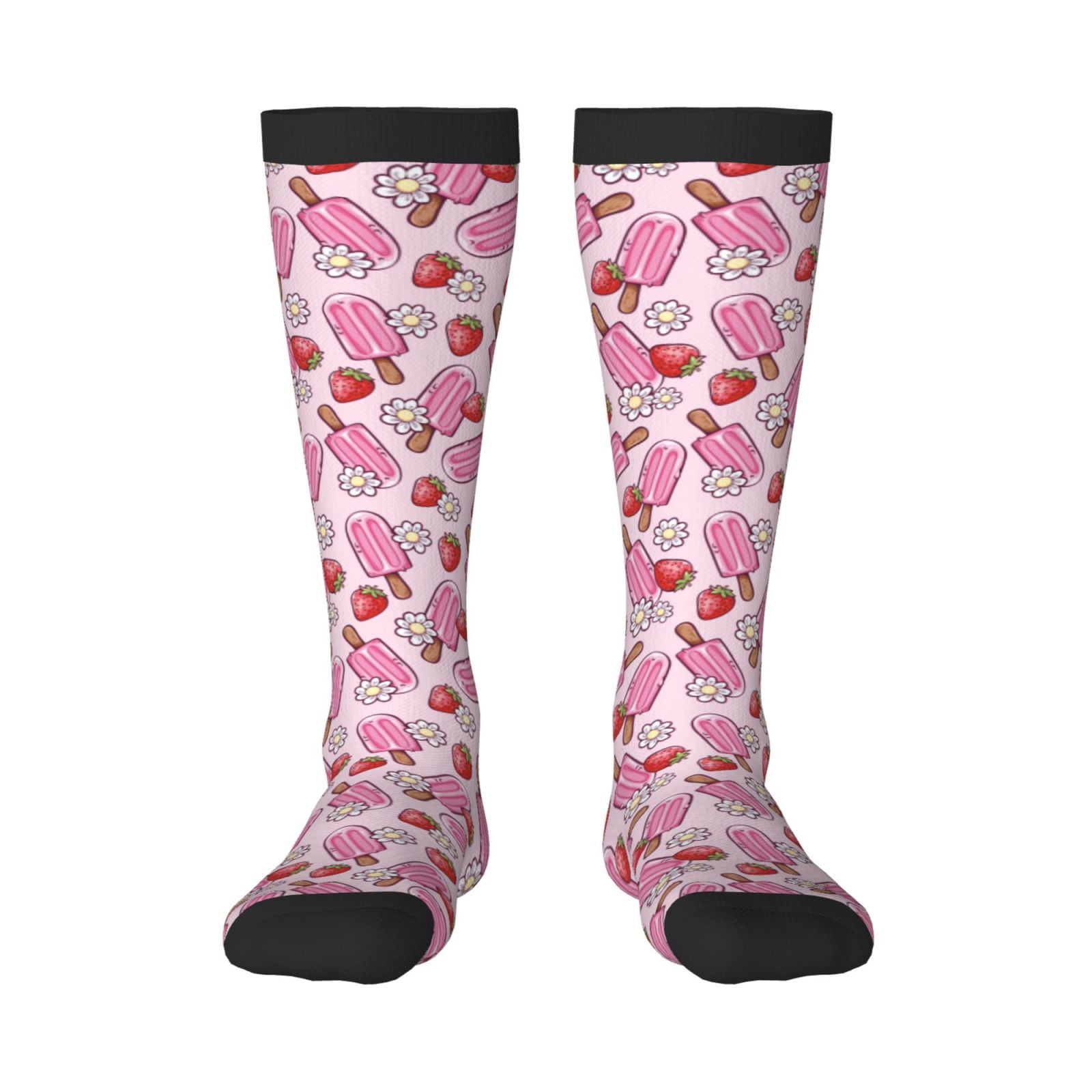 Naloa Strawberry Popsicle Thigh High Socks Extra Long Stretchy Sock ...