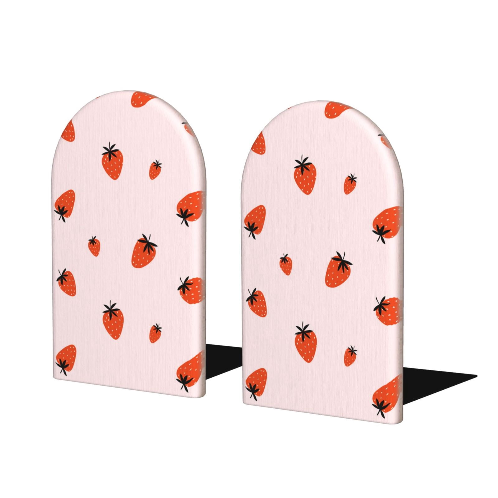 Naloa Strawberry Wood Non-Skid Bookend for Shelves,Book Ends for Heavy ...