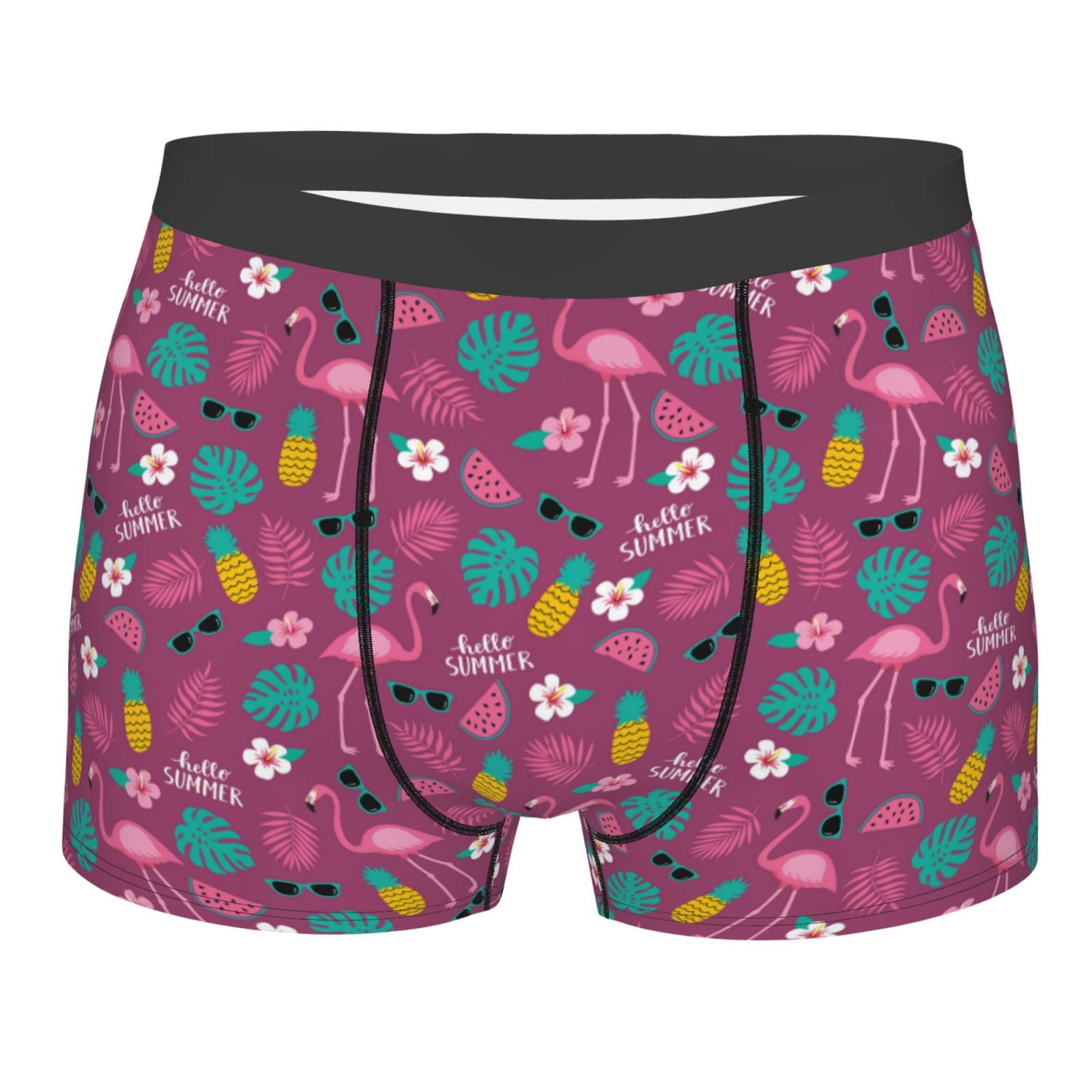 Naloa Summer Flamingo Print Mens Underwear - Boxers for Men, Classic ...