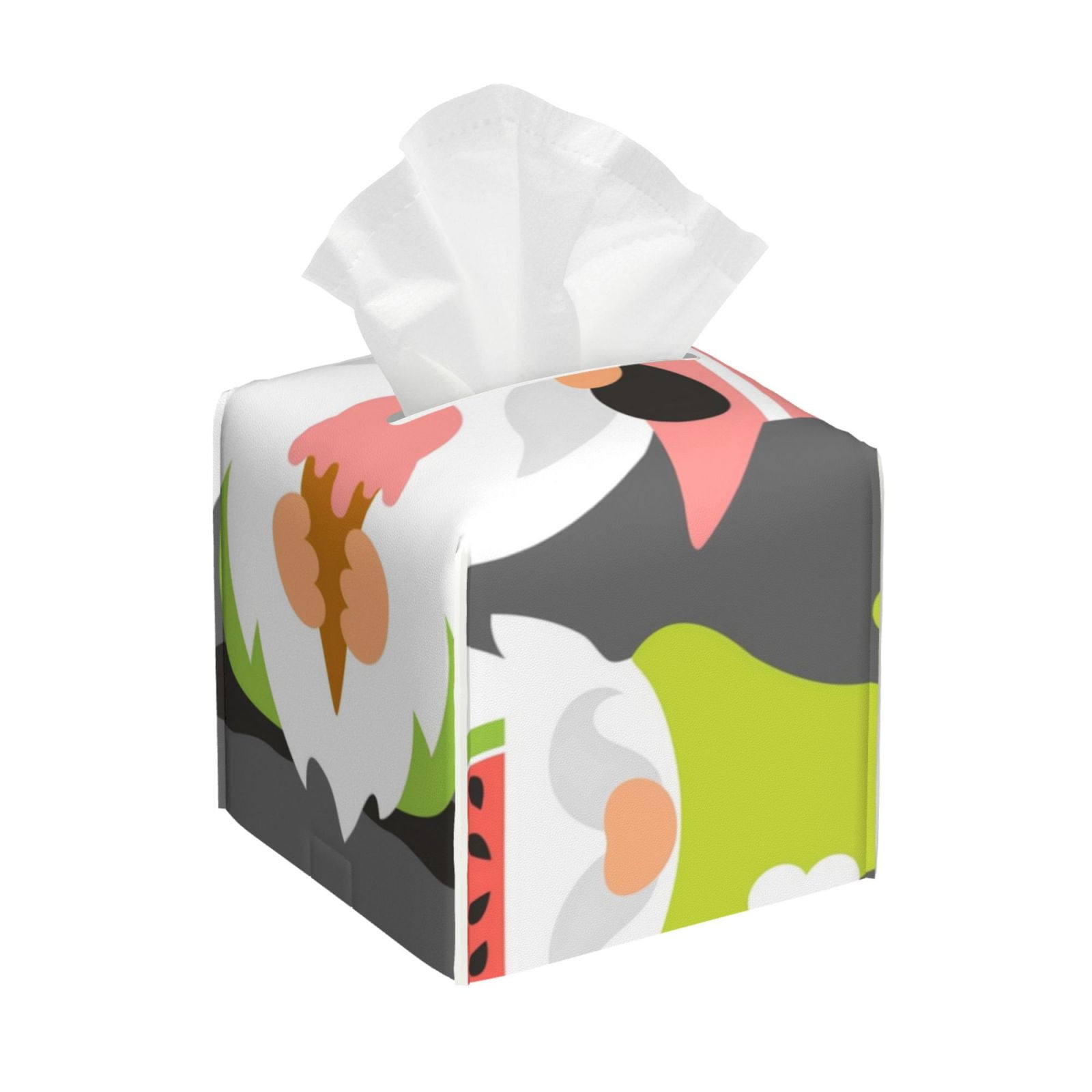 Naloa Summer Gnome 1 Tissue Box Cover Leather Tissue Holder Square ...