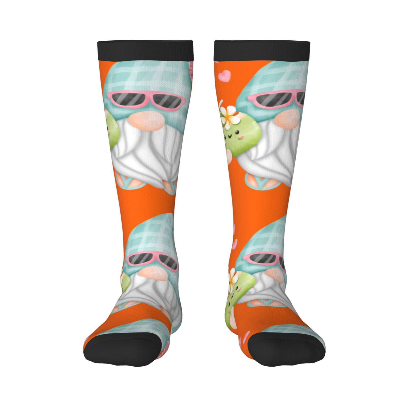 Naloa Summer Gnome,Cute Gnome Thigh High Socks Extra Long Stretchy Sock ...