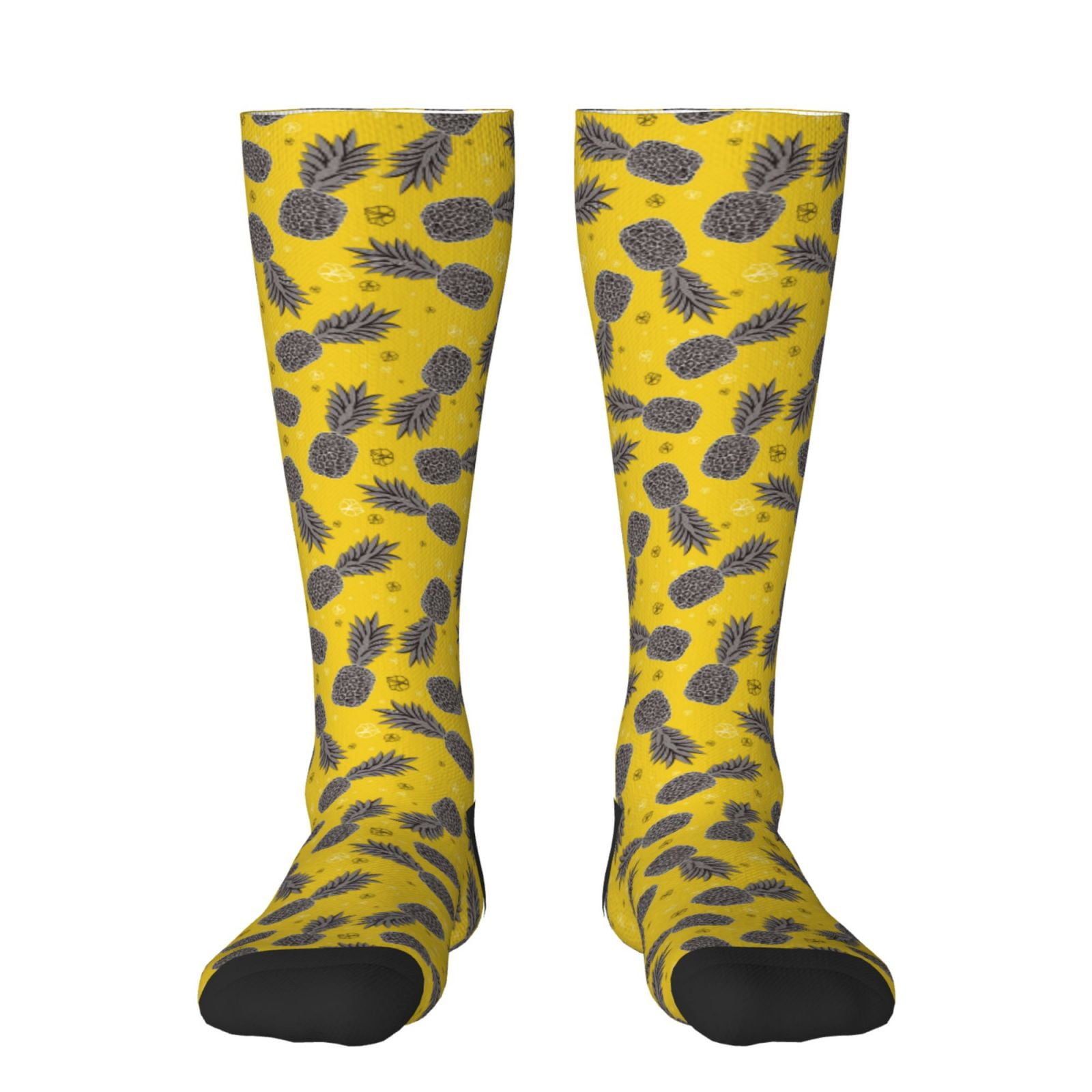 Naloa Summer Pineapple Thigh High Socks Extra Long Stretchy Sock Women ...