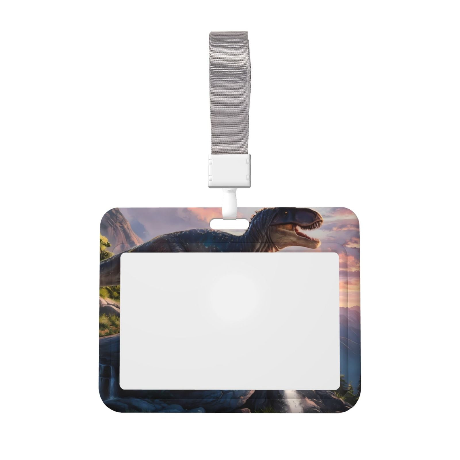 Naloa Sunset Cliff Dinosaur Card Badge Holder Work Badge Sleeve for ...